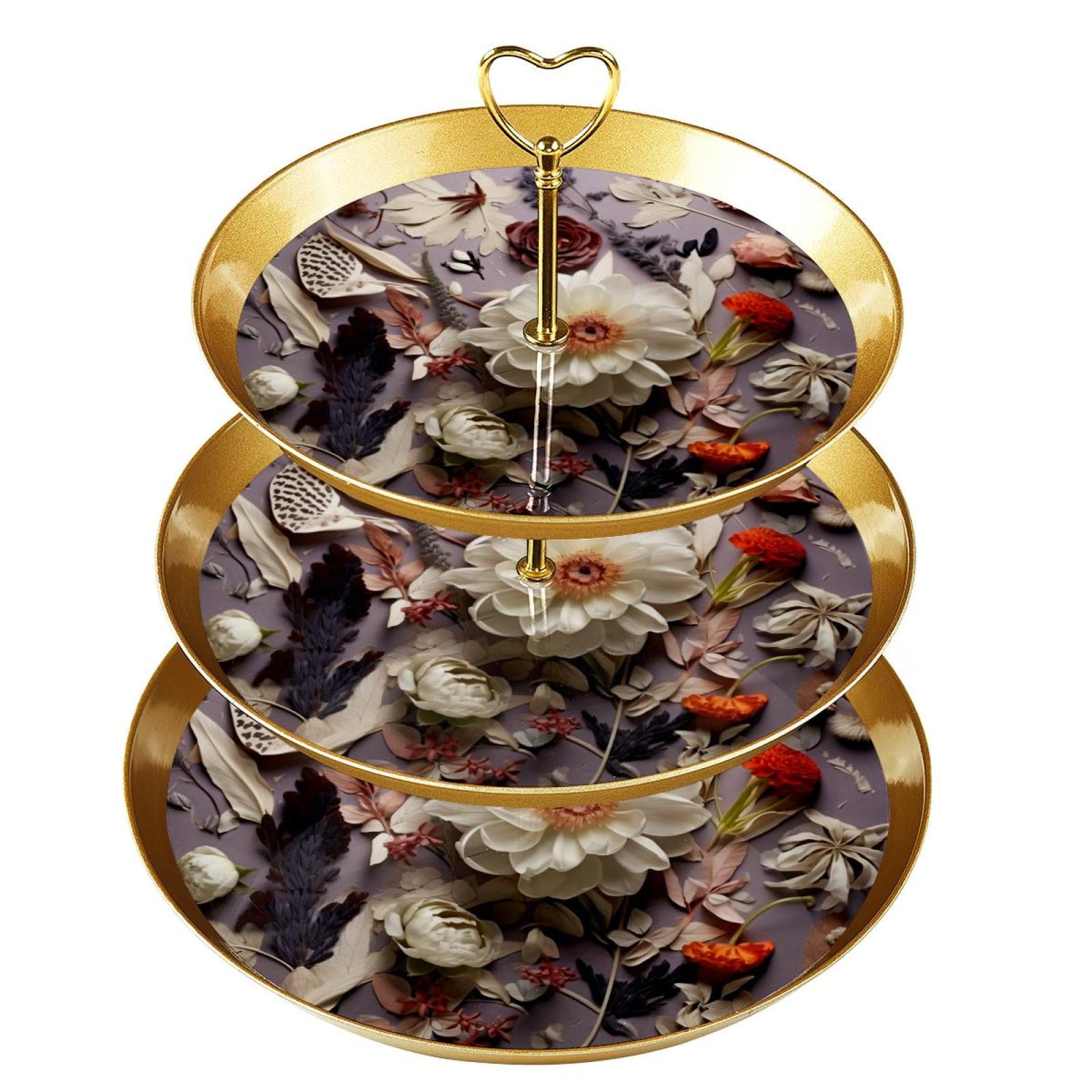 Fragmented Flowers Plastic Discs Jewelry Stand with Iron Pillars - 32cm ...