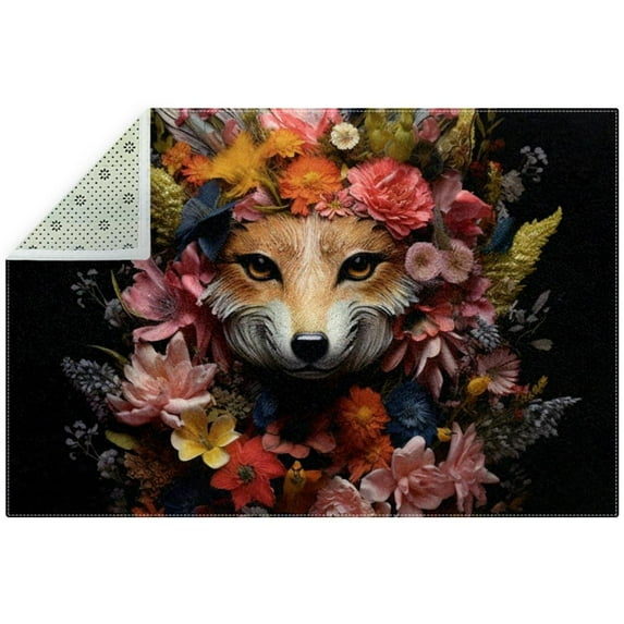 Fragmented Flowers Soft Polyester Indoor Rug Floor Mat - Plush Area ...