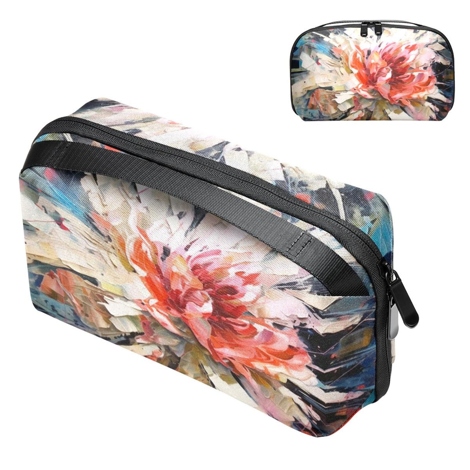 Fragmented Flowers Waterproof Oxford Fabric Storage Case with Charger ...