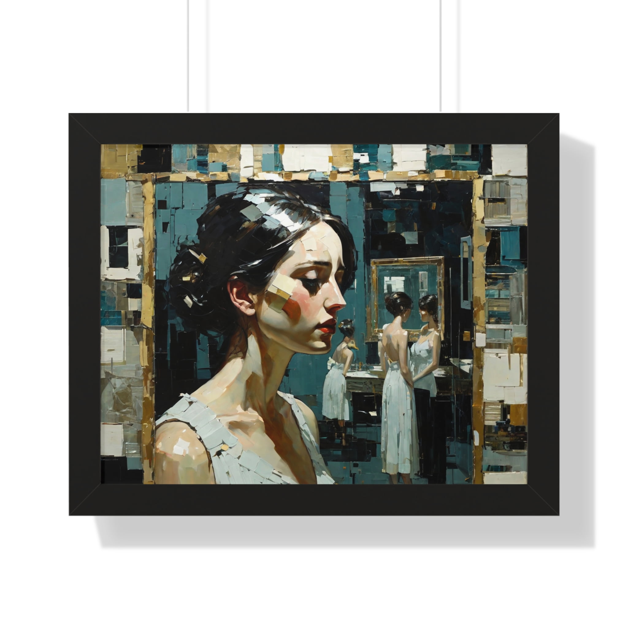 Fragmented Reflections Original Abstract Collage Framed Designed by ...