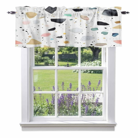 Fragments Puzzles Art Valances for Windows, Colorful Dot Art Valance ...