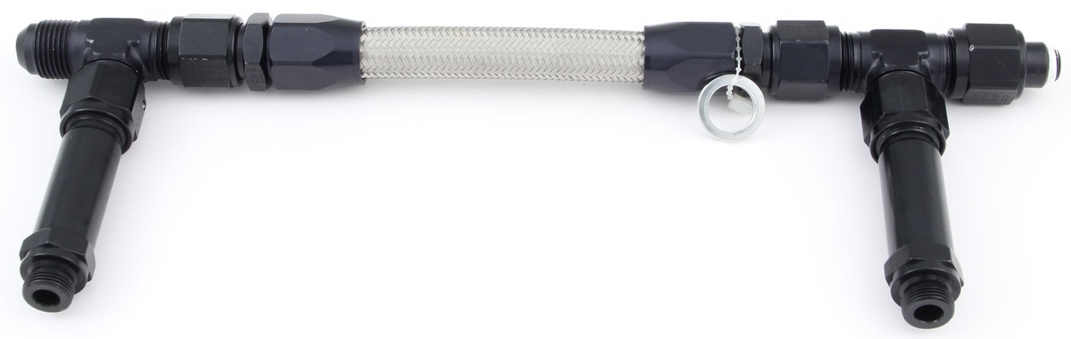 Fragola 9/16-24 Dual Inlet Demon -8AN Fuel Line Kit Black - Walmart.com