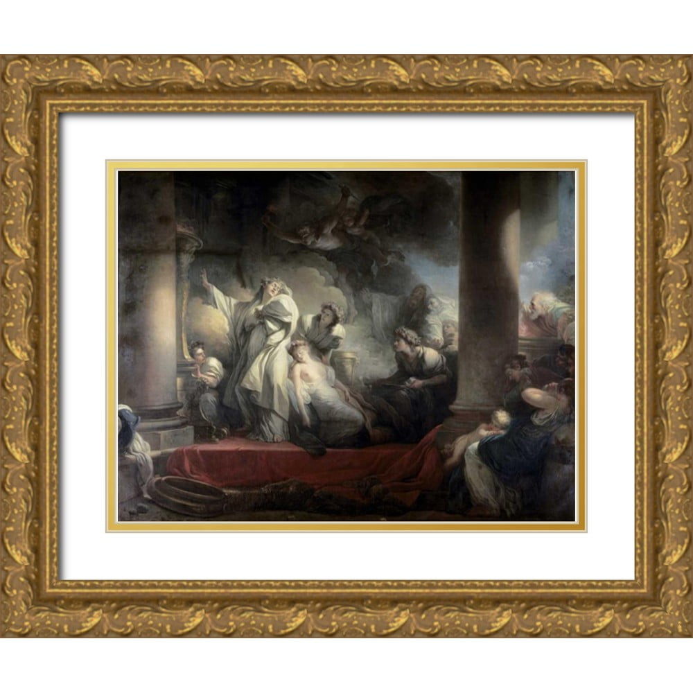 Fragonard, Jean Honore 32x25 Gold Ornate Wood Framed with Double ...