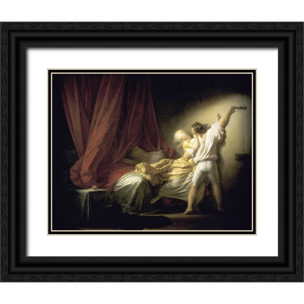 Fragonard, Jean Honore 32x26 Black Ornate Wood Framed with Double ...