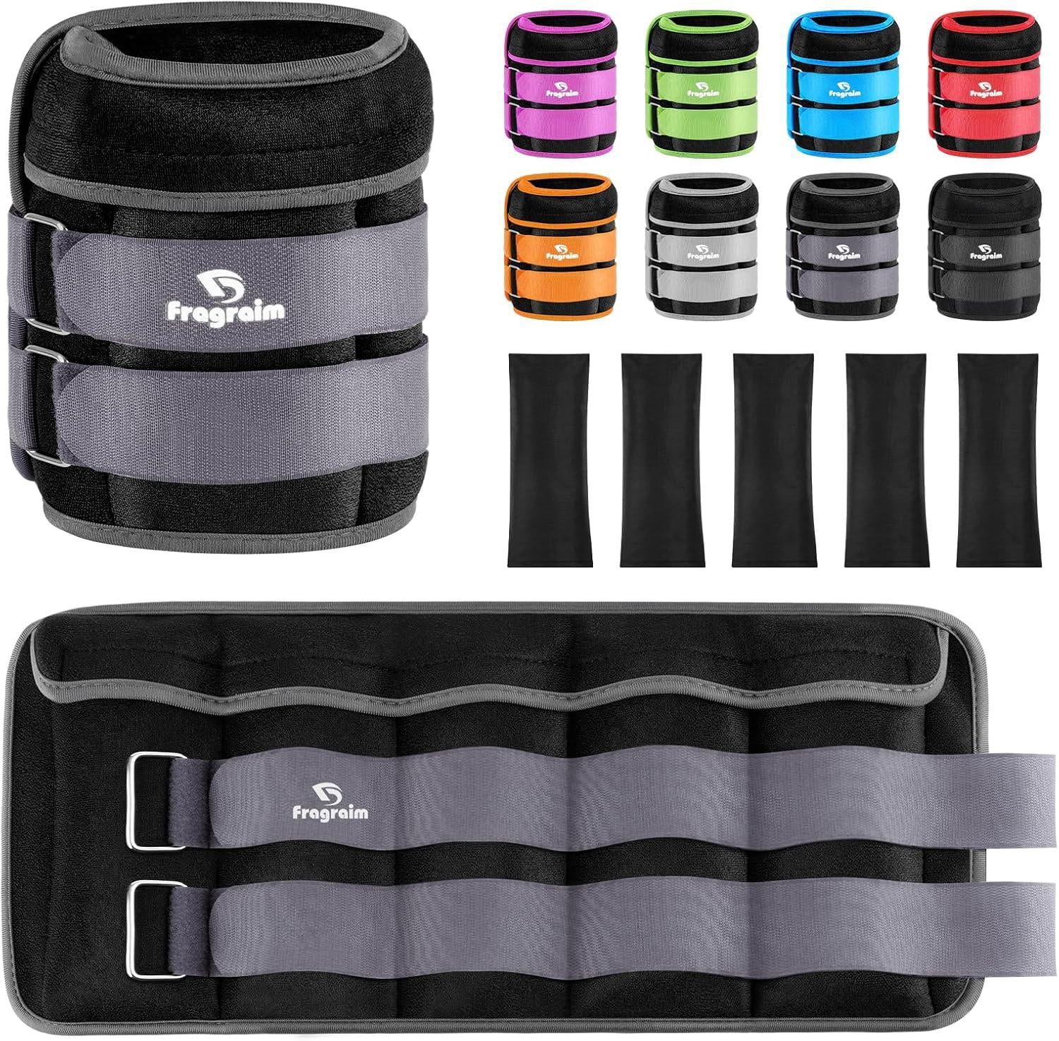 Fragraim Adjustable Ankle Weights 1-3/4/5/6/8/10/12/15/20 LBS Pair with ...