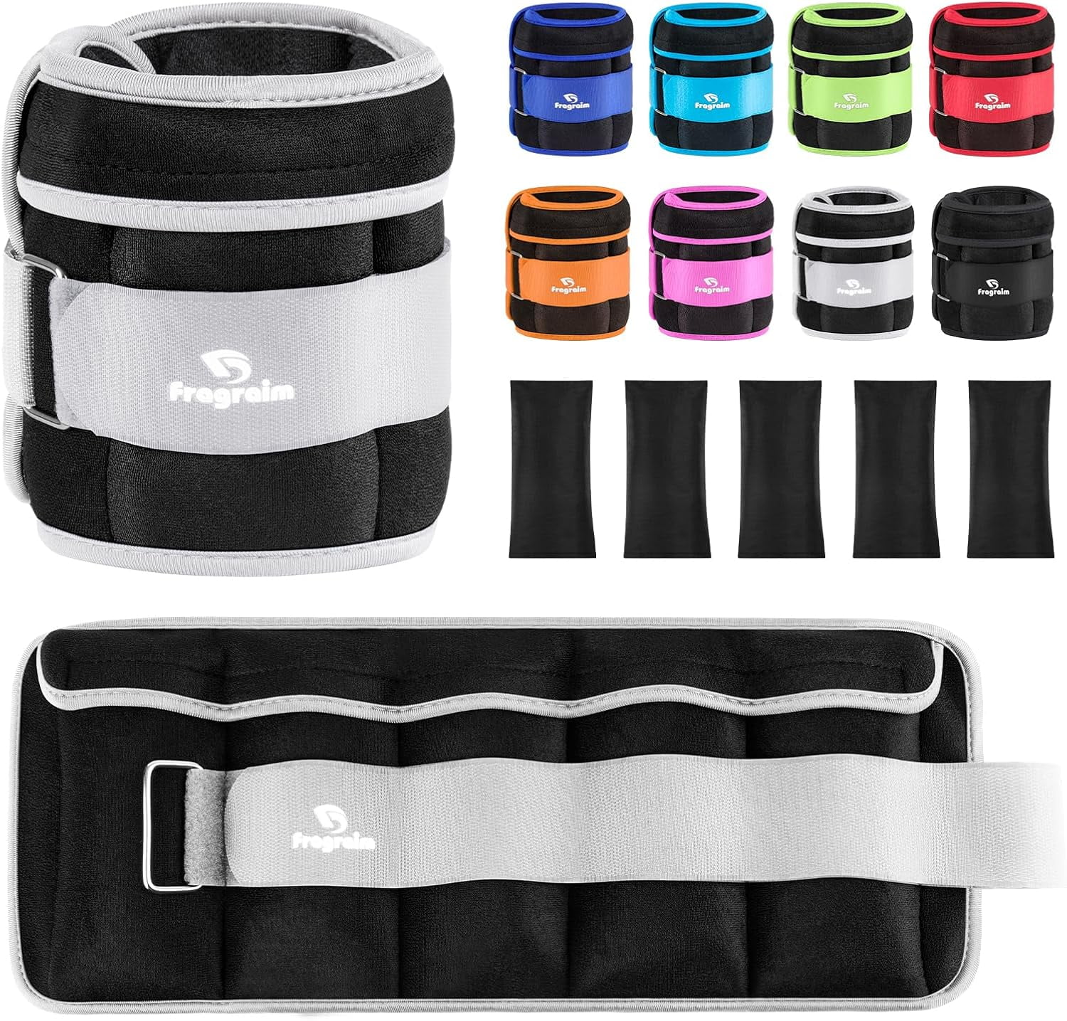 Fragraim Adjustable Ankle Weights 1-3/4/5/6/8/10/12/15/20 LBS Pair with ...