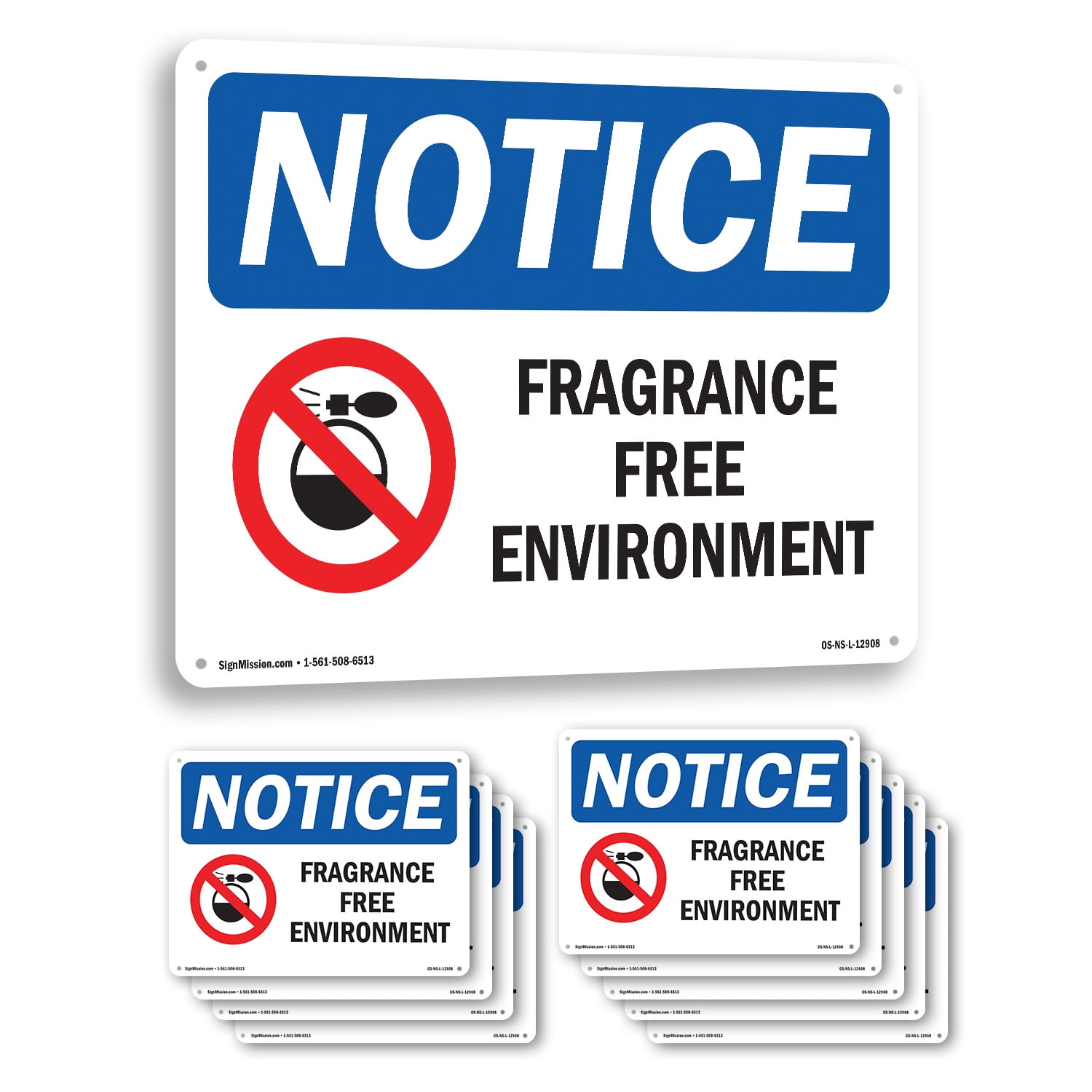 Fragrance Free Environment OSHA Notice Aluminum Sign 24 Inch x 18 Inch ...