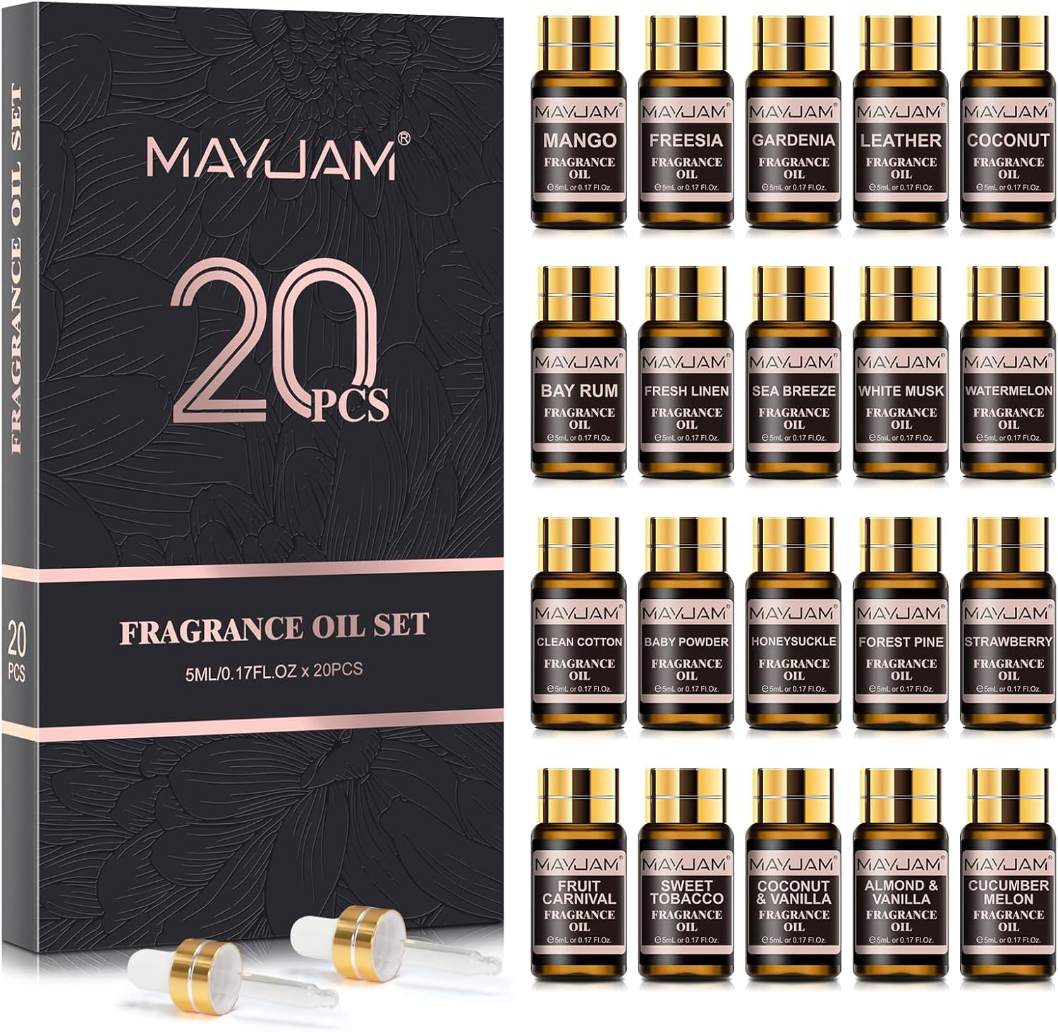 Fragrance Oil Gift Set, Top 20 Essential Oils Variety Pack for ...