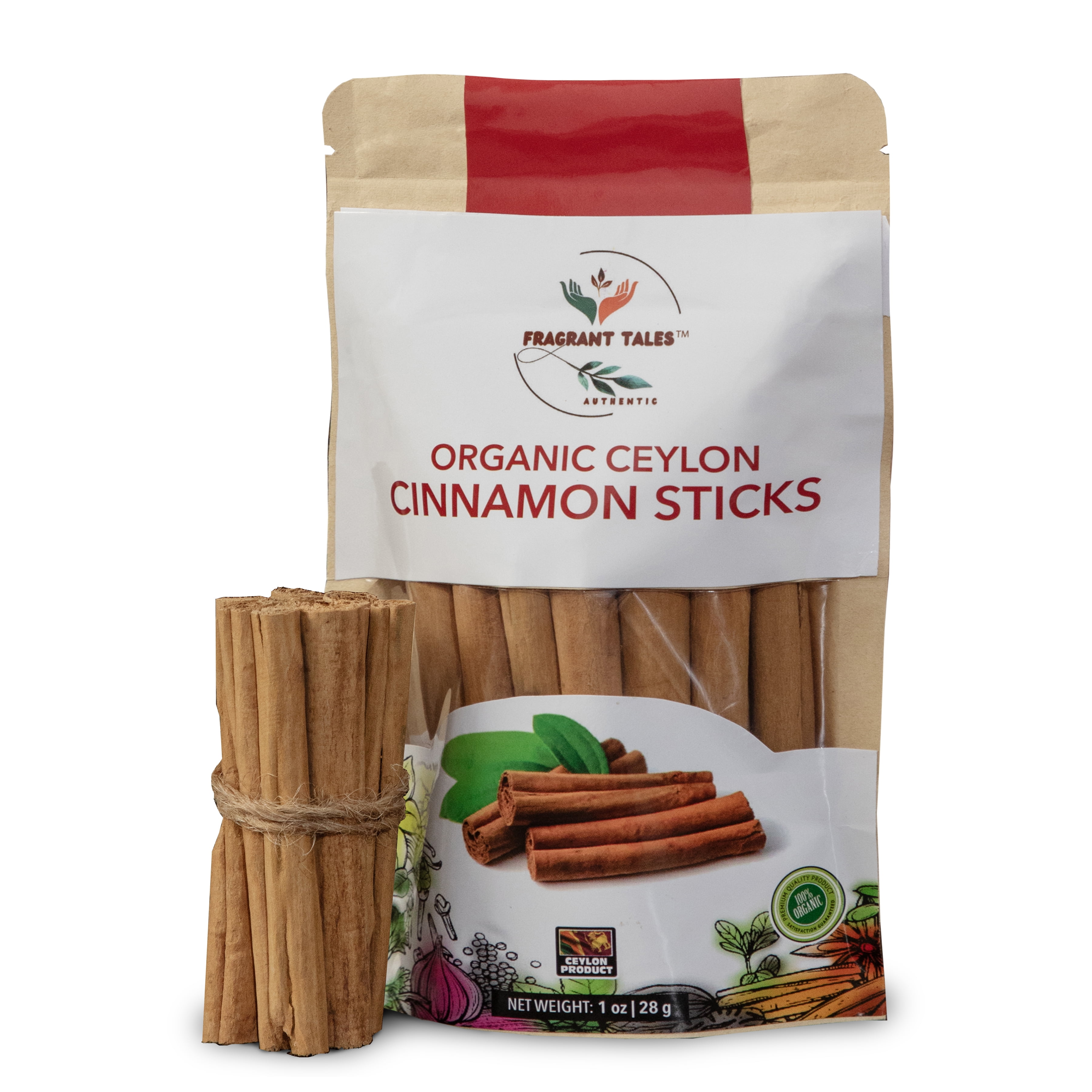 Premium Organic Ceylon Cinnamon Sticks, 1 oz, Sustainably Sourced ...