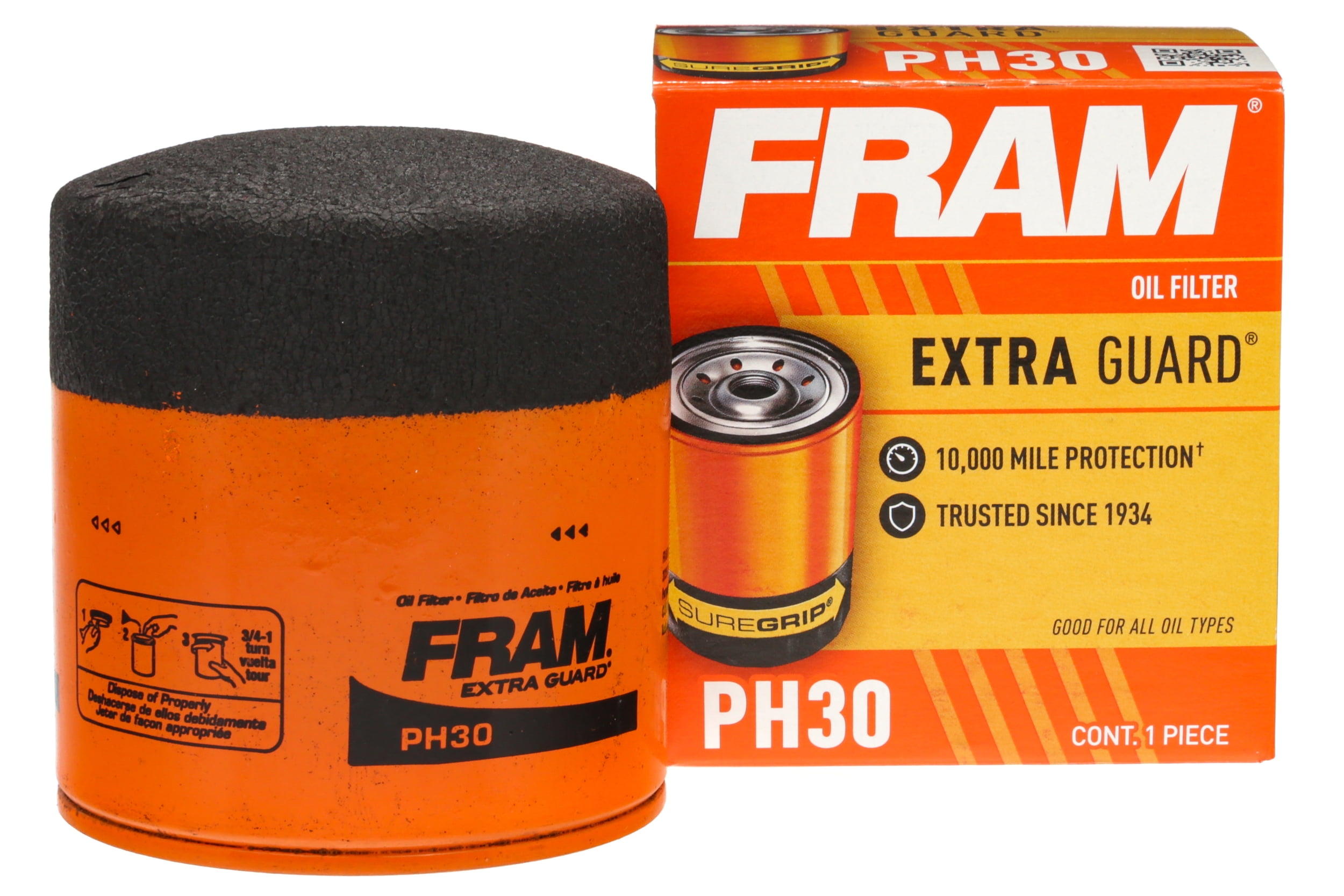 FRAM Extra Guard Oil Filter, PH30, 10K Miles, Replacement Oil Filter ...
