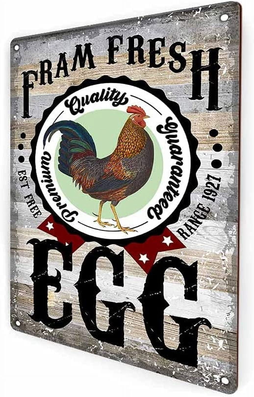 Fram Fresh eggs Chicken Farmhouse Retro Vintage Rustic Notice Plaque ...