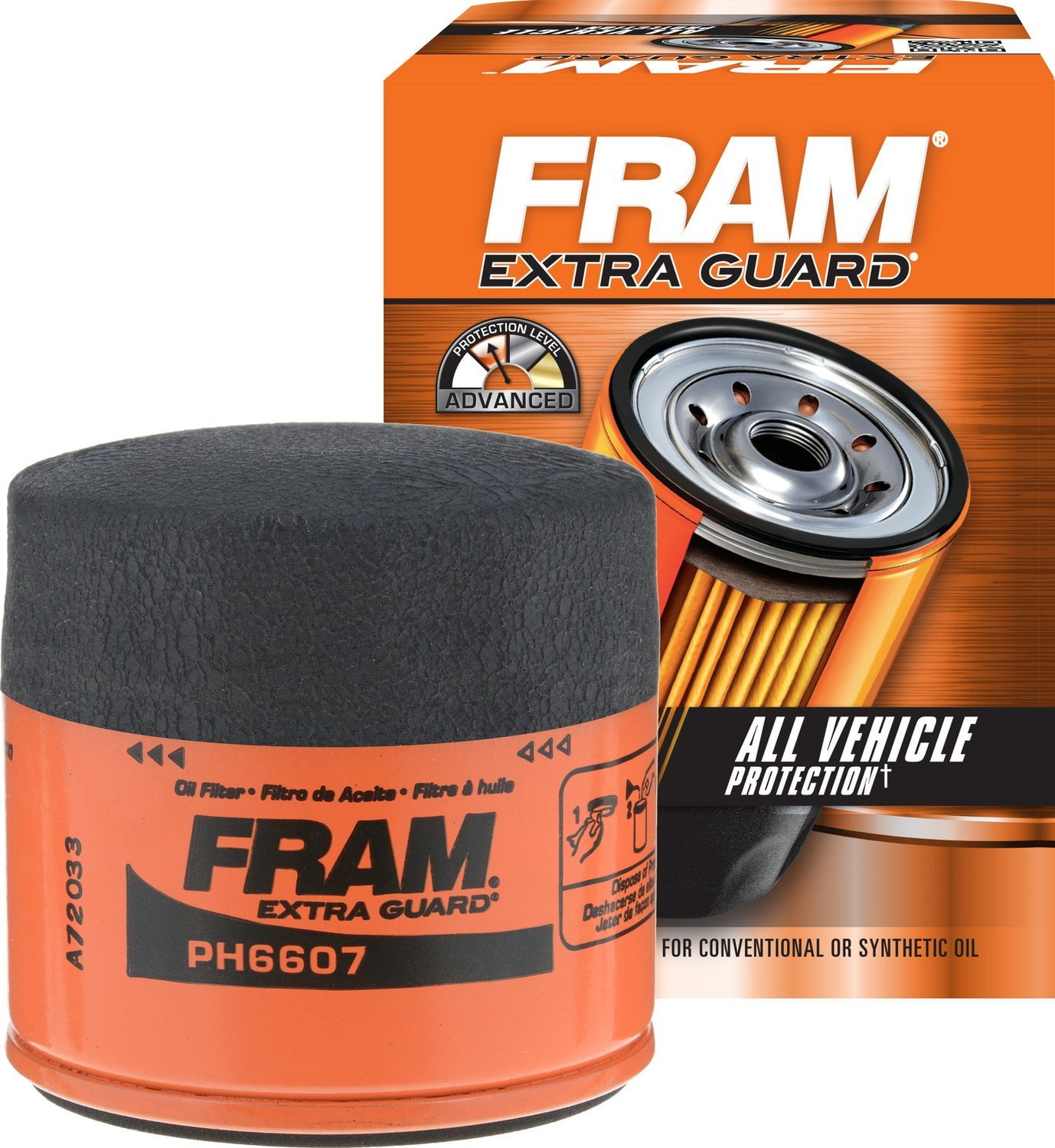 Fram Extra Guard Oil Filter PH6607 - 5000 Mile Filter Life - Size ...
