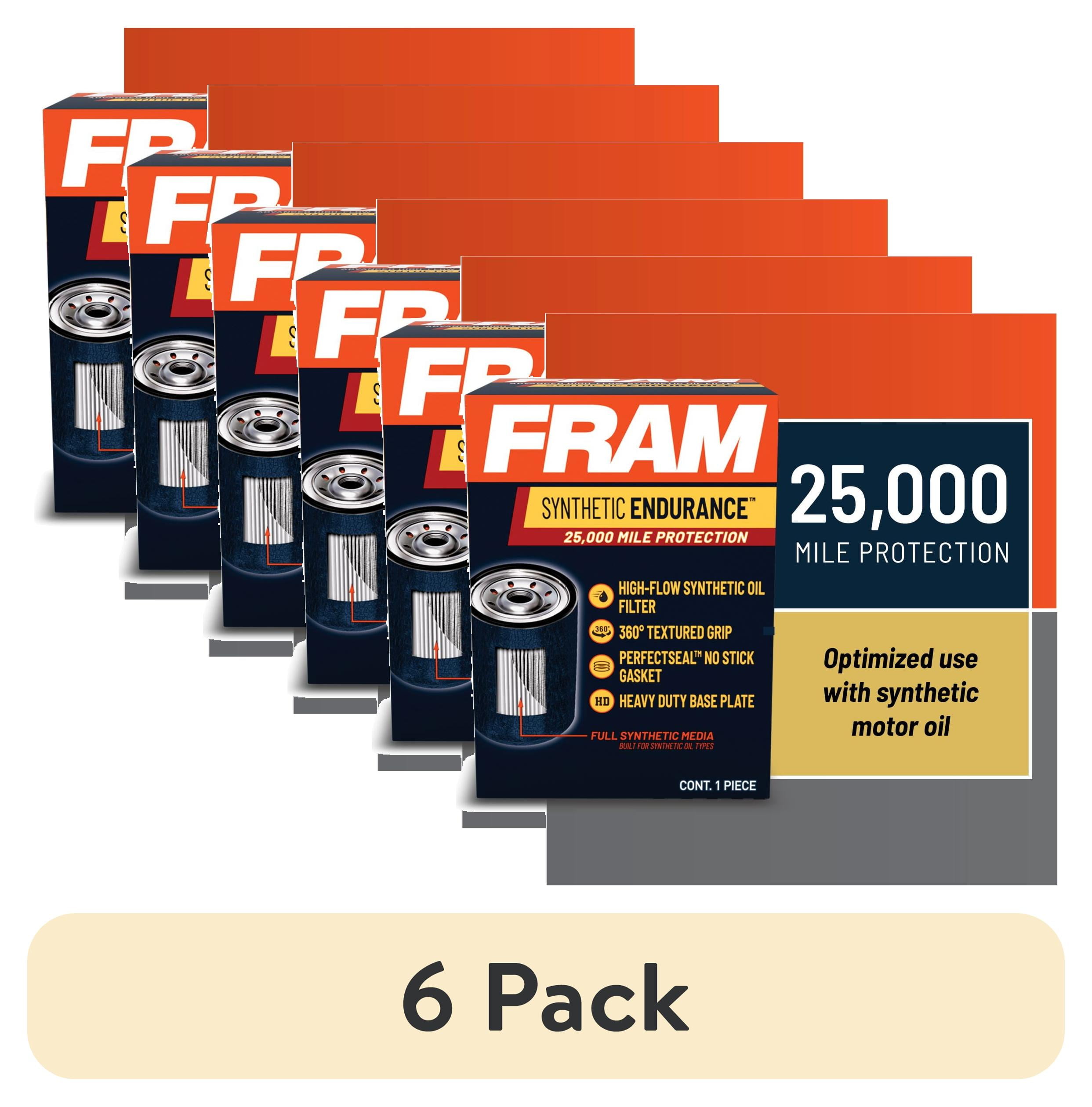 (6 pack) Fram Synthetic Endurance Premium Oil Filter, FE12811, 25K mile ...