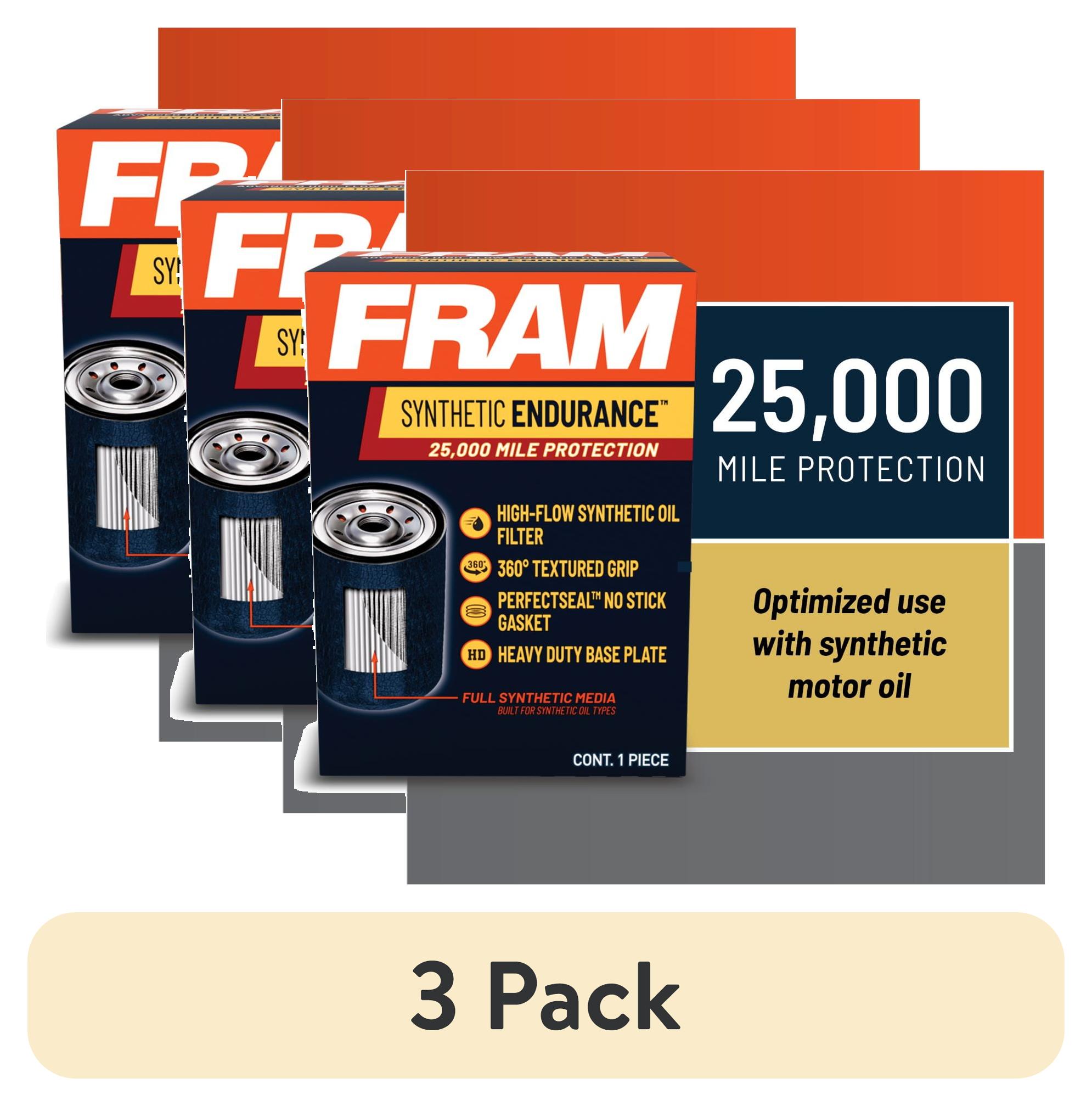 (3 pack) Fram Synthetic Endurance Premium Oil Filter, FE12811, 25K mile ...