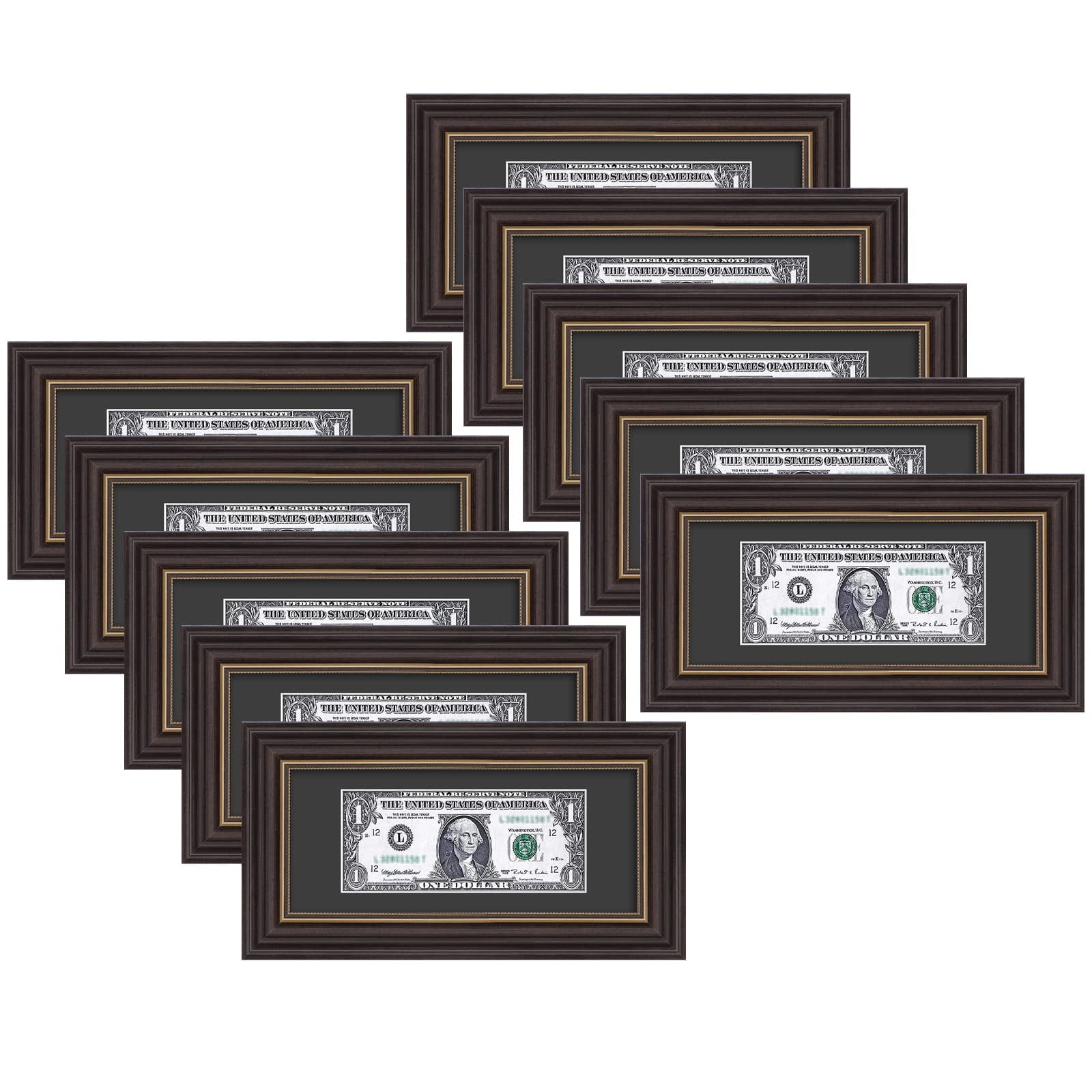 Frame 4x9 Inches for Dollar Bill Display, Includes Mat and Easel Stand ...