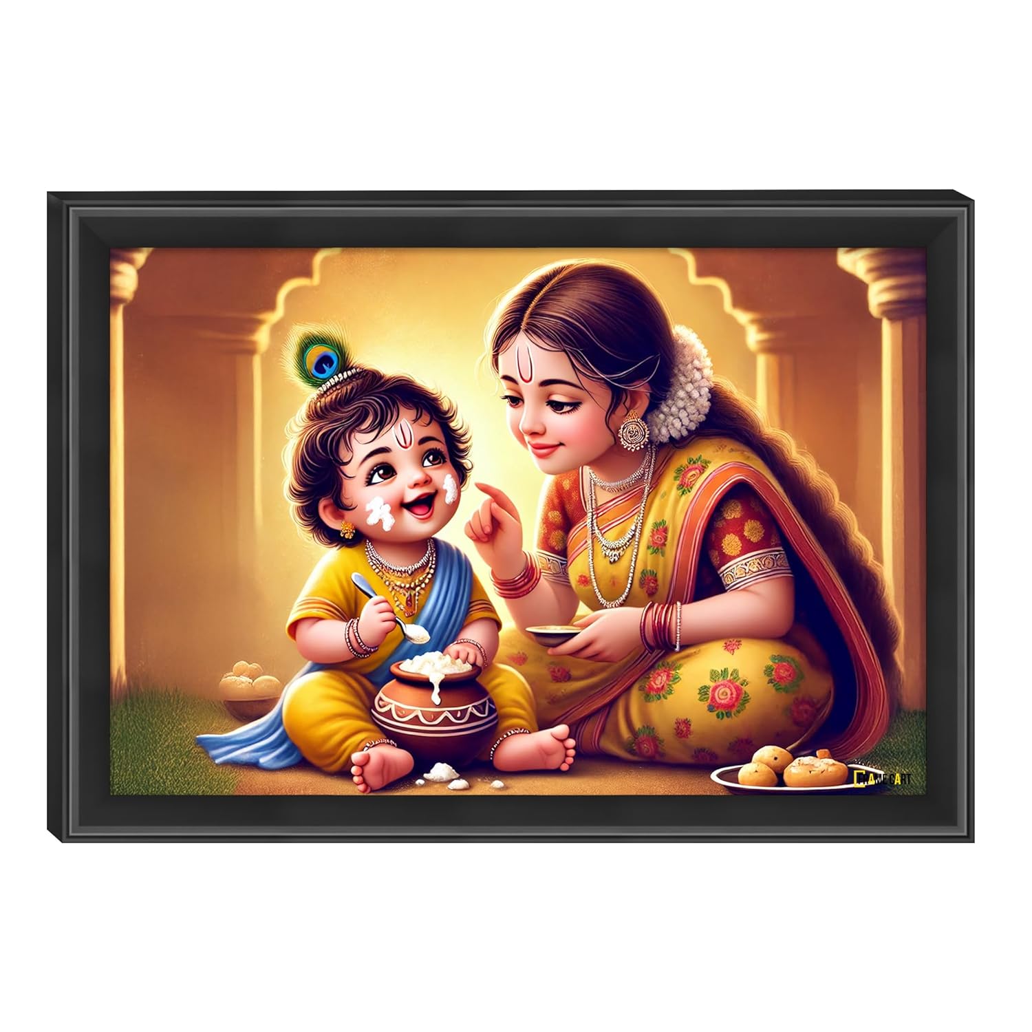 Frame Cart Baby Krishna with Yashoda Maa Photo Frame 10X15 Inches ...