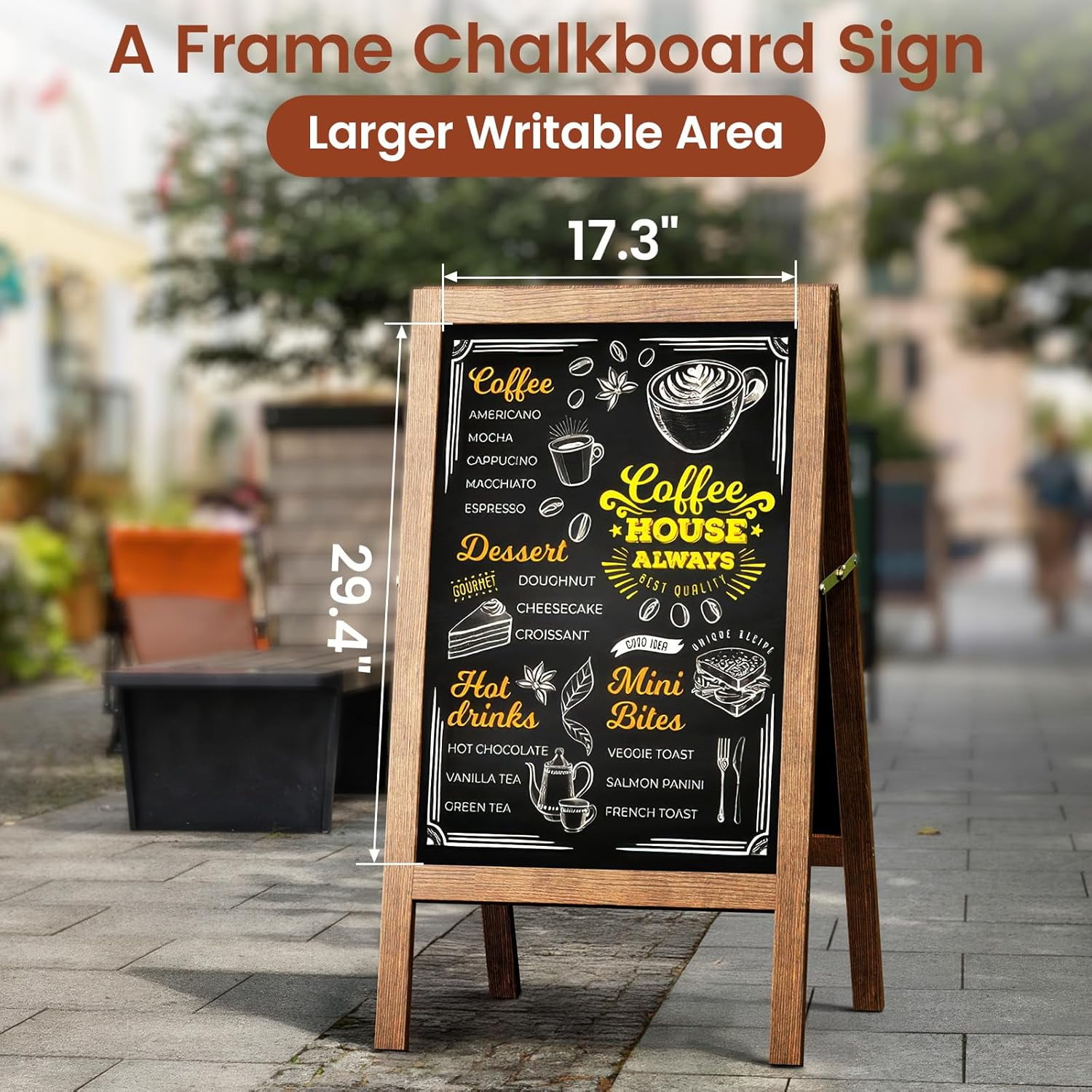 A Frame Chalkboard Sign, 40"x20" Extra Large Sidewalk Chalk Board ...