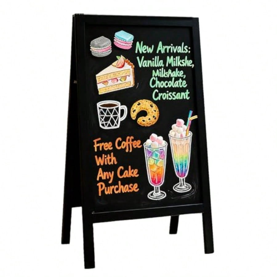 A Frame Chalkboard Sign Extra Large Sidewalk Chalk Board Pine Wood ...