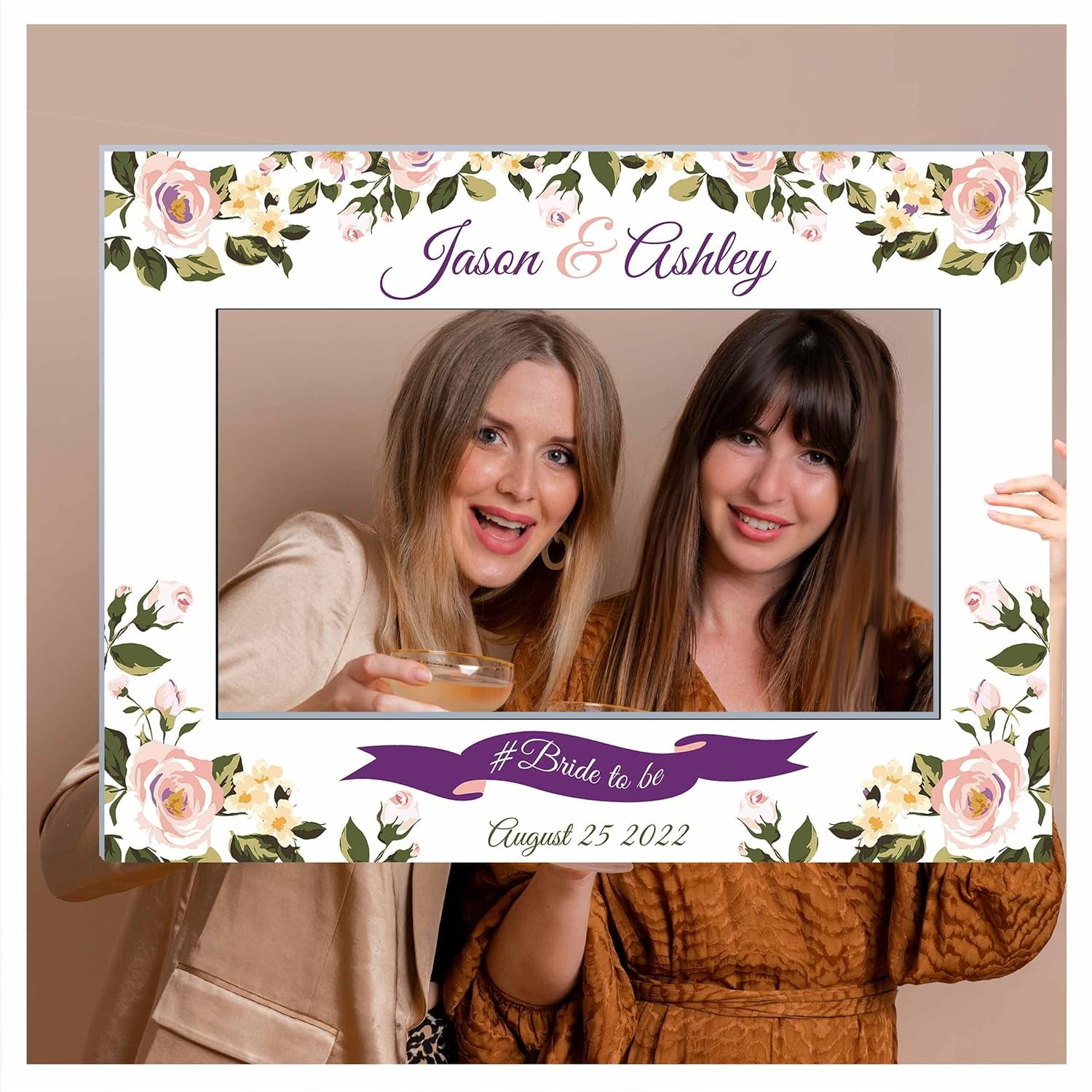 Frame -Custom Roses Wedding Frame - Wedding Selfie Station - Frame for ...