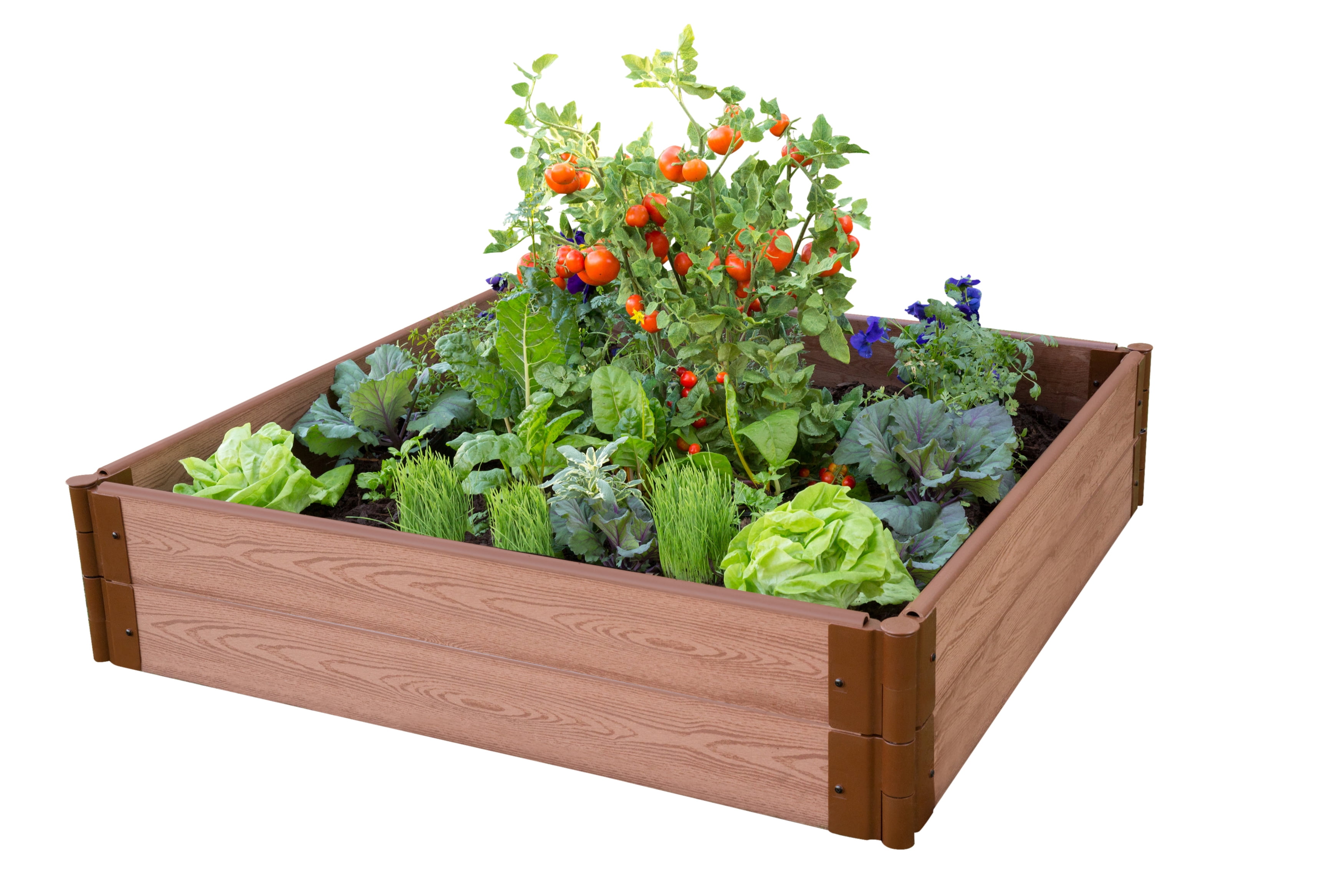 Frame It All Tool-Free Classic Sienna Raised Garden Bed 4' x 4' x 11 ...