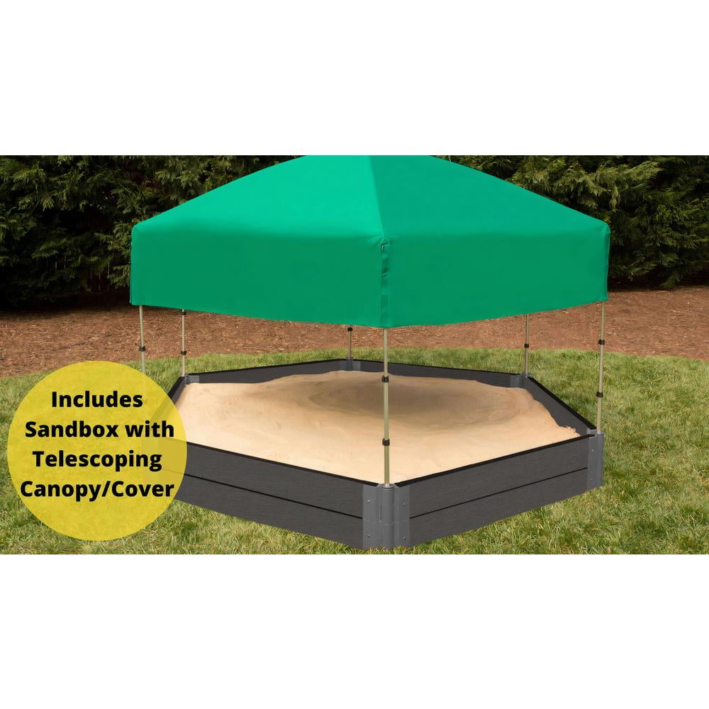 Frame It All Weathered Wood 7Ft. X 8Ft. X 11In Square Sandbox - 2 ...