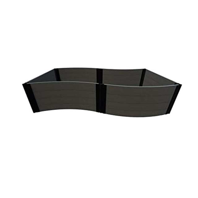 WEATHERED WOOD 'WAVY NAVY 4' X 8' X 22" RAISED GARDEN BED - 1" PROFILE ...