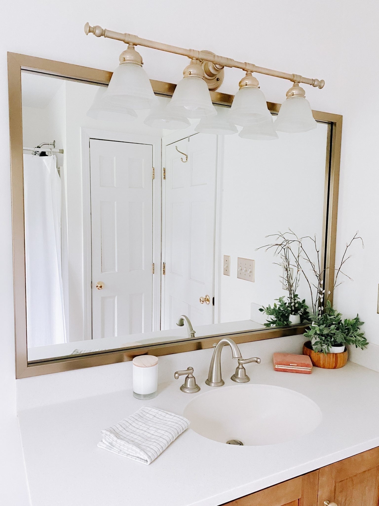 Frame My Mirror Framed Mirror, Champagne Bronze Finish, 36" x 36", 1-1/ ...