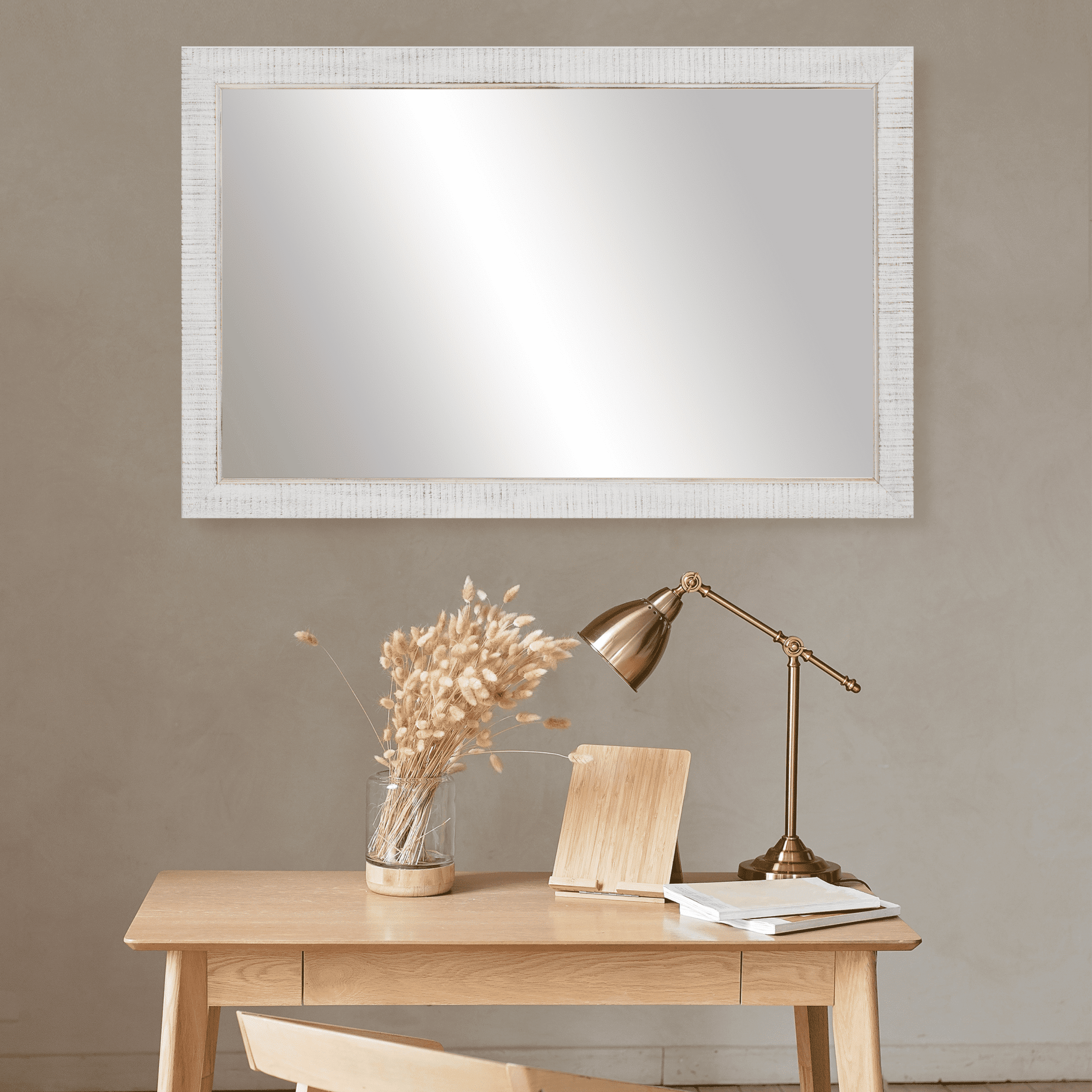 Frame My Mirror Framed Wall Mirror - Antique White 20" x 60" Mirror ...