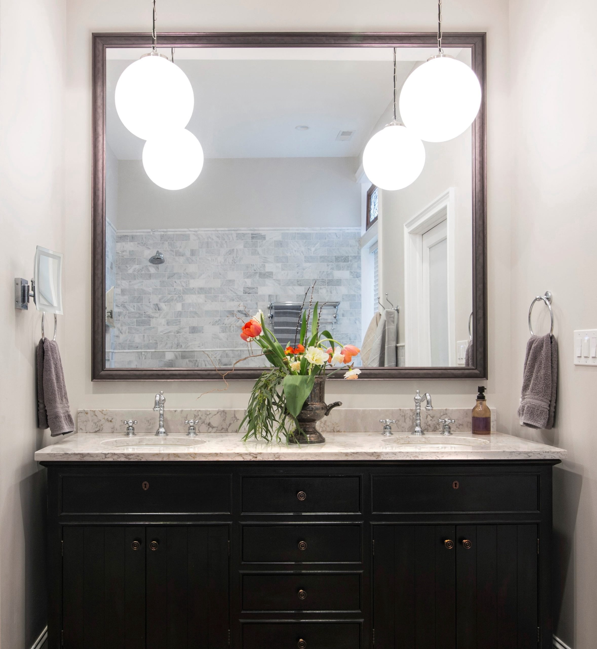 Frame My Mirror Framed Wall Mirror - Charcoal 28" x 24" Mirror - Ideal ...