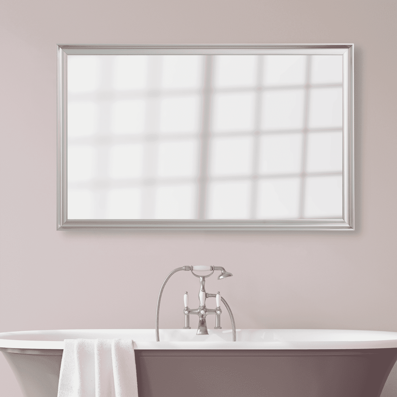 Frame My Mirror Framed Wall Mirror - Chrome 36" x 48" Mirror - Ideal ...