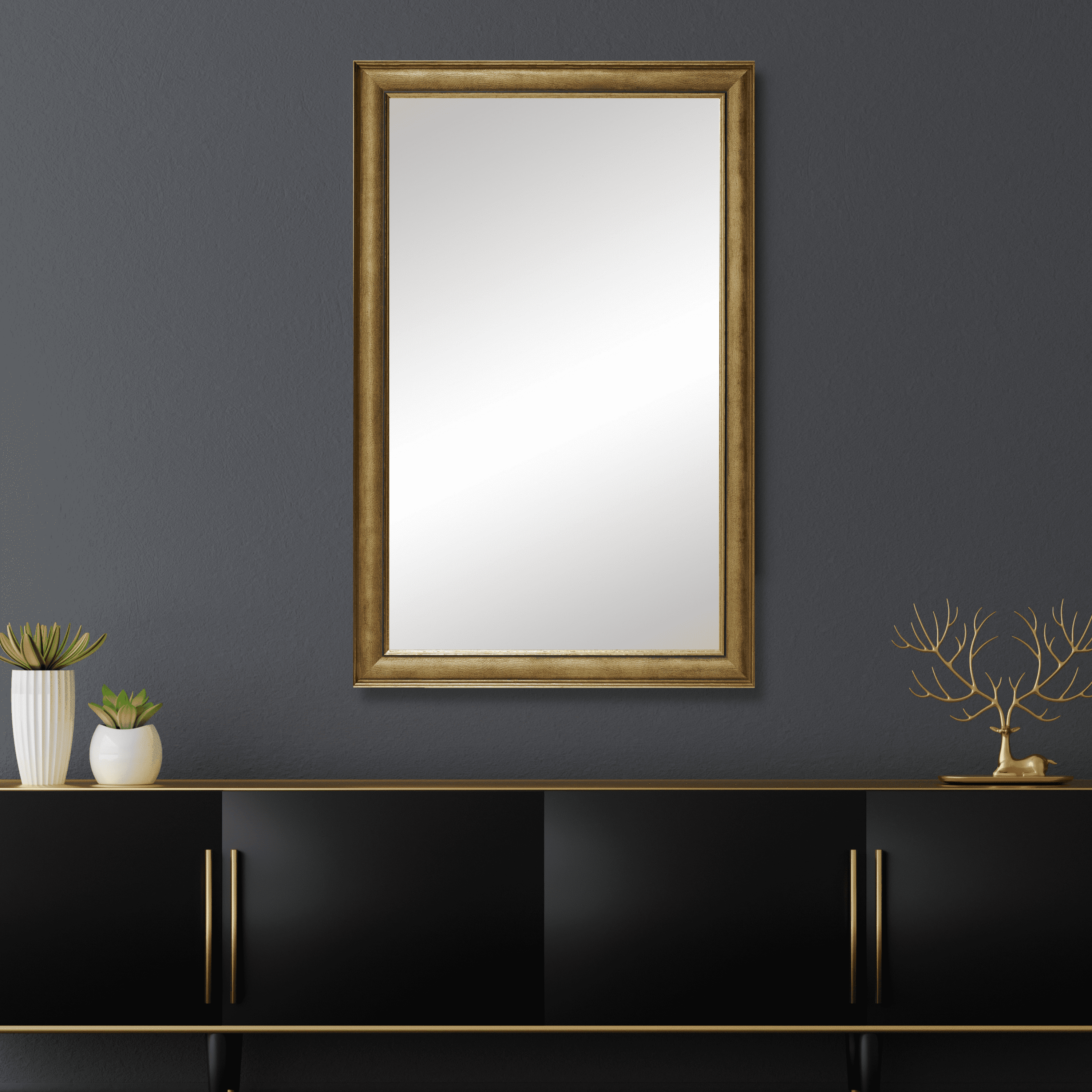 Frame My Mirror Framed Wall Mirror - Gold 20" x 54" Mirror - Ideal for ...