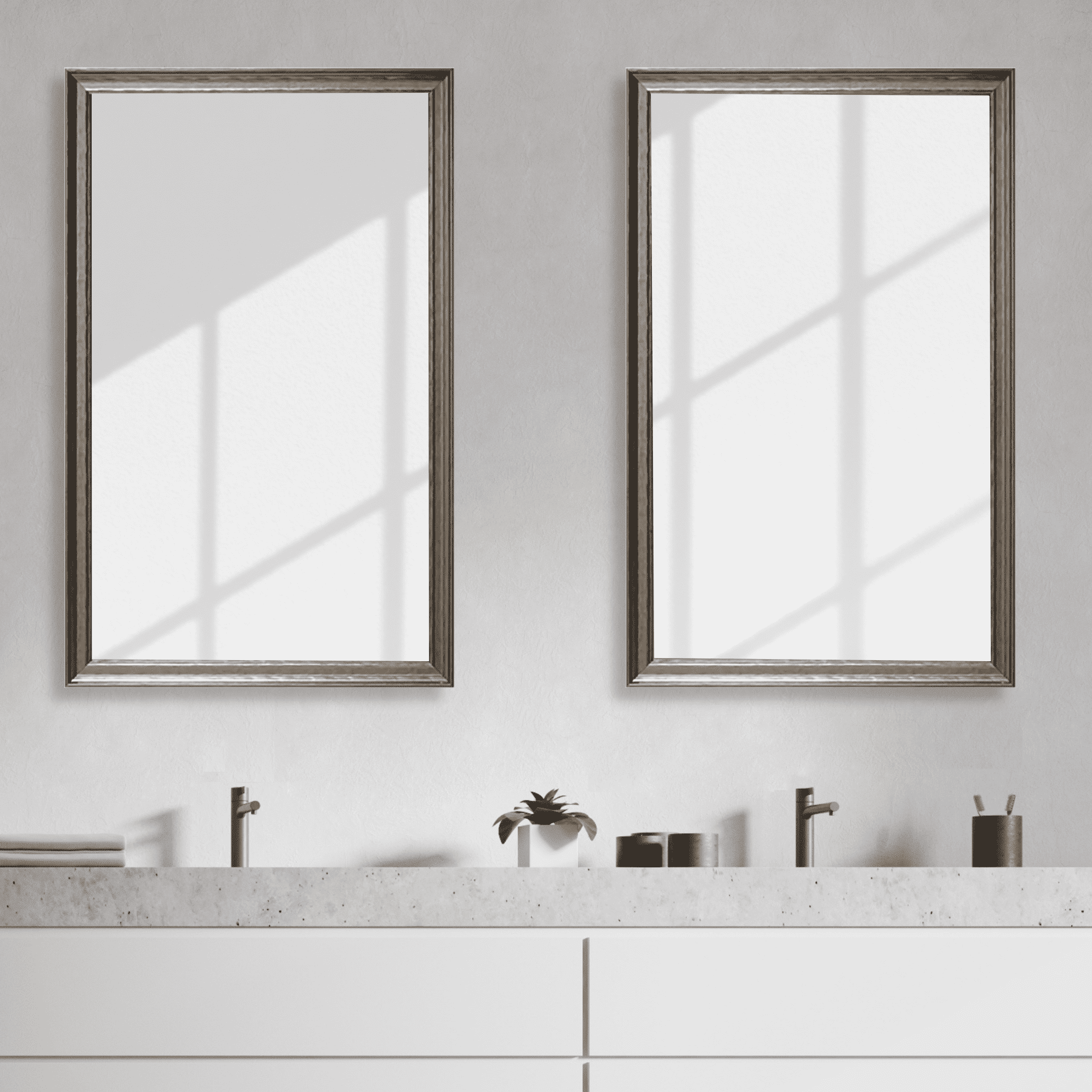 Frame My Mirror Framed Wall Mirror - Pewter 36" x 54" Mirror - Ideal ...