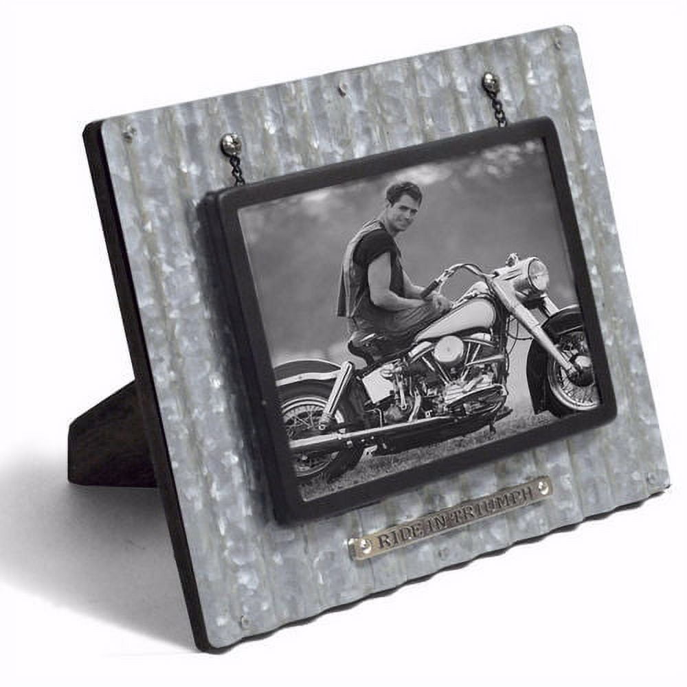 Ride in Triumph Corrugated Metal Photo Frame - God's Garage - Walmart.com