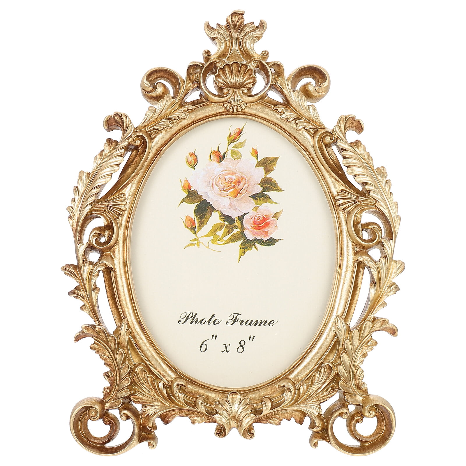 Frame Picture Frames Photo Display Decor Antique Baroque Oval Tabletop ...