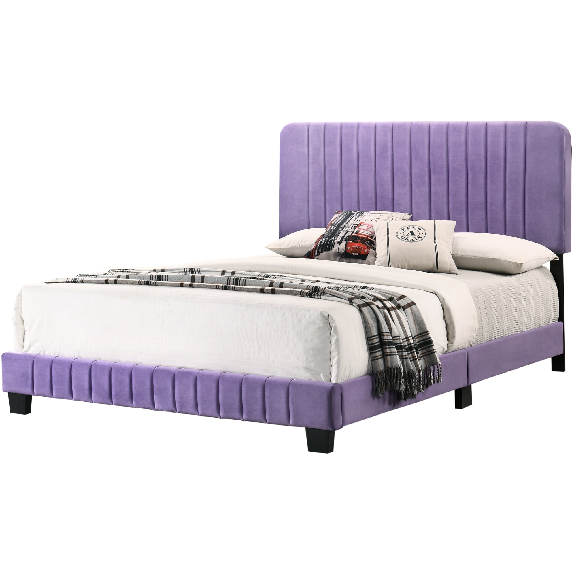 Frame Purple Full Size Bed, Ensures A Sound Sleep In Contemporary ...