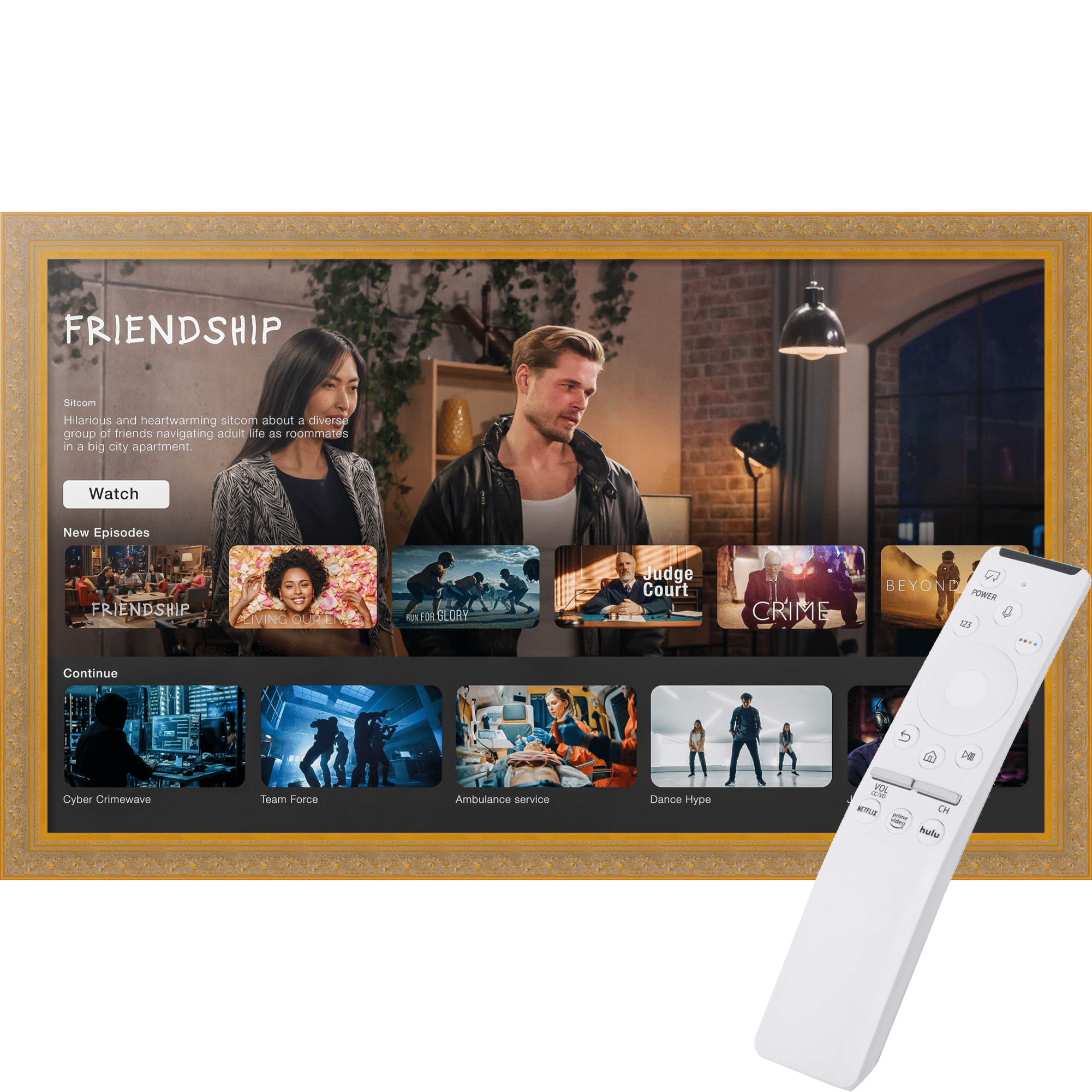 Frame for Samsung Frame TV - 65 inch. 2.69 inch Frame is Majestic Gold ...