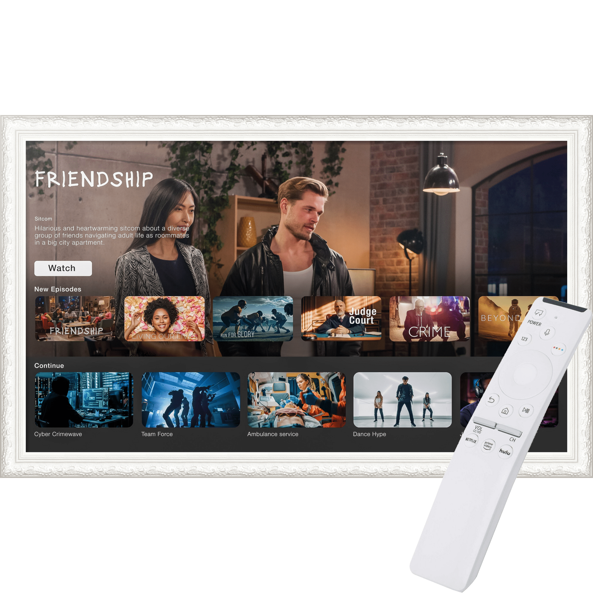 Frame for Samsung Frame TV - 65 inch. 2.69 inch Frame is Majestic White ...