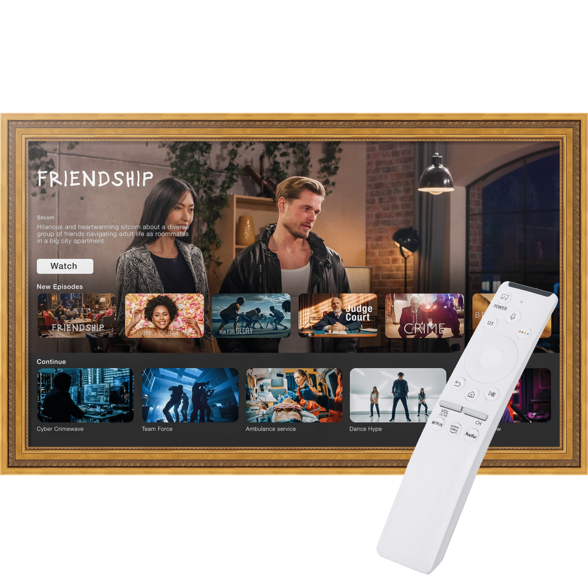 Frame for Samsung Frame TV - 65 inch. 3.00 inch Frame is Gold Leaf with ...