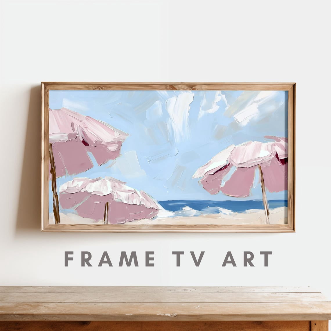 Frame Tv Art Summer Ocean Beach Umbrellas Coastal Summer Tv Art ...