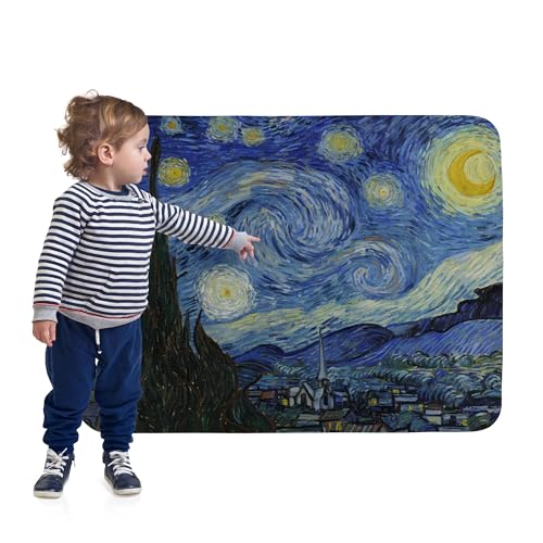 FrameStory Van Gogh The Starry Night Blanket, Gift for Women Mom Dad ...