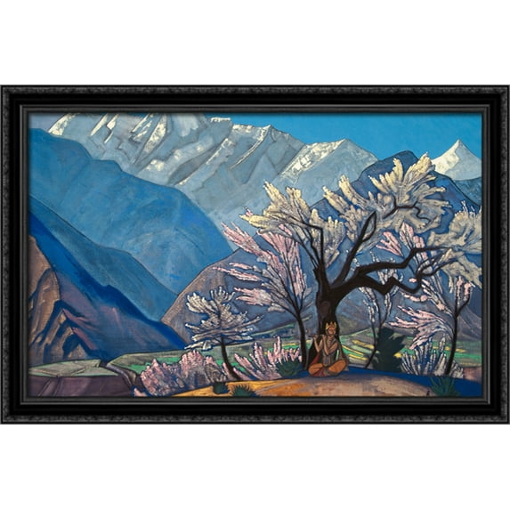FrameToWall - Krishna (Spring in Kulu) 40x26 Large Black Ornate Wood ...