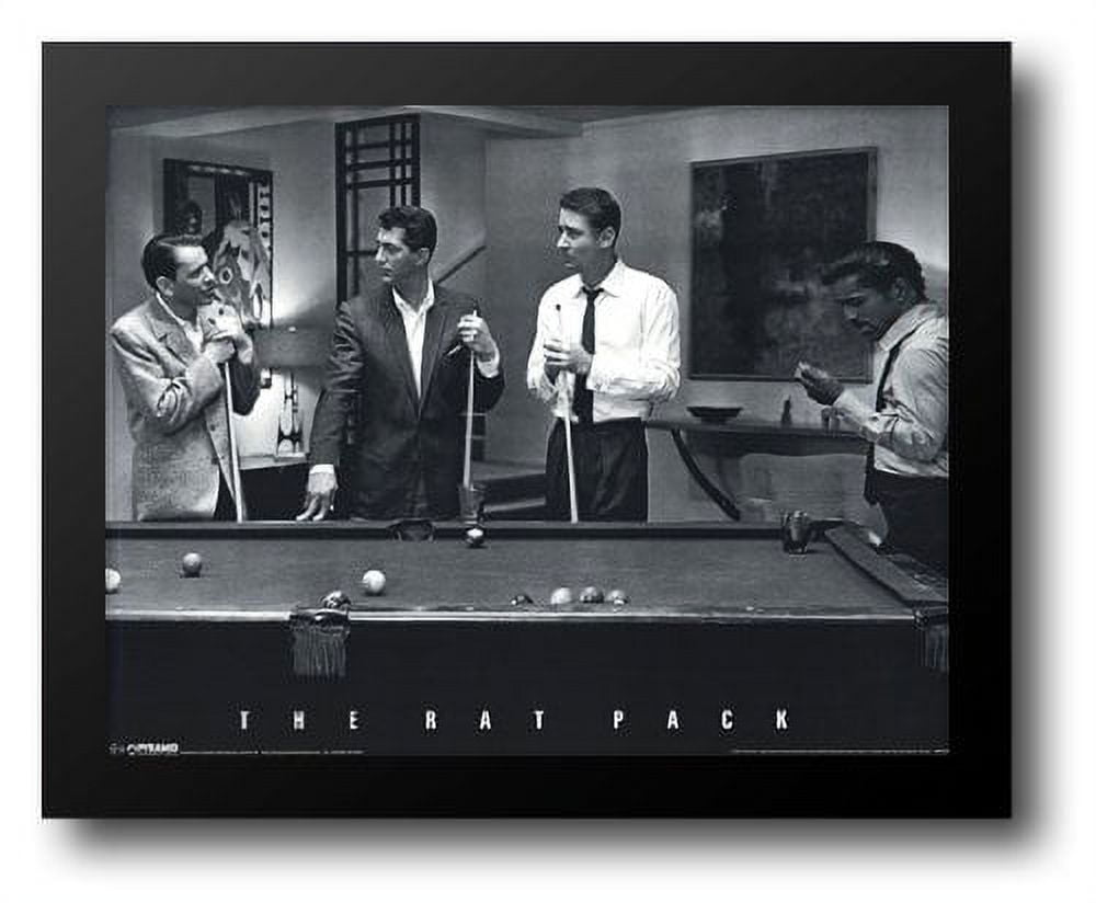 Frame To Wall, The Rat Pack - Pool, 24x20 Framed Art Print, Black ...