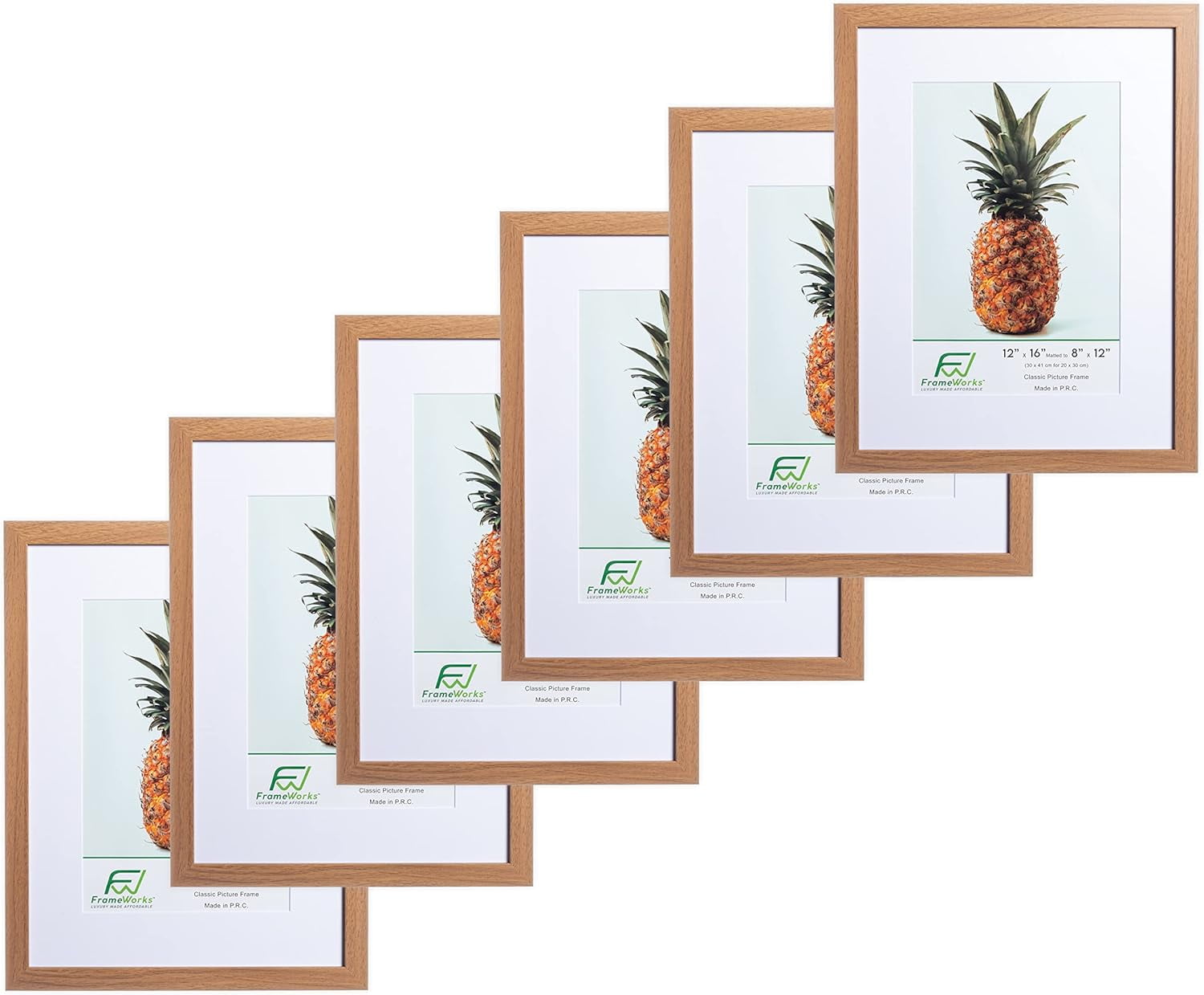 FrameWorks 12x16 mat to 8x12 Classic Wooden Picture Frames With ...