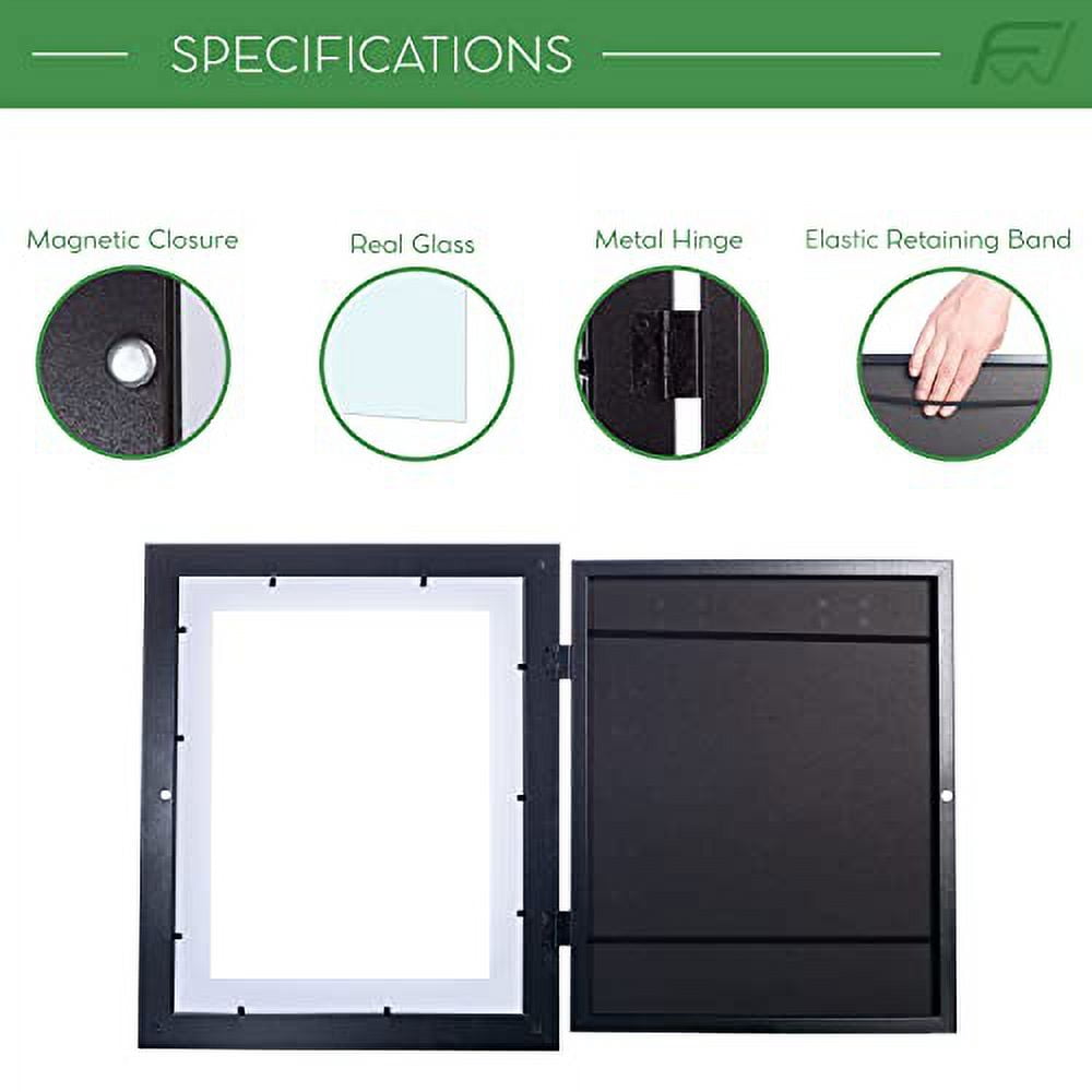 FrameWorks 4-Pack 10x12.5 White Wooden Kids Art Frame with Magnetic ...