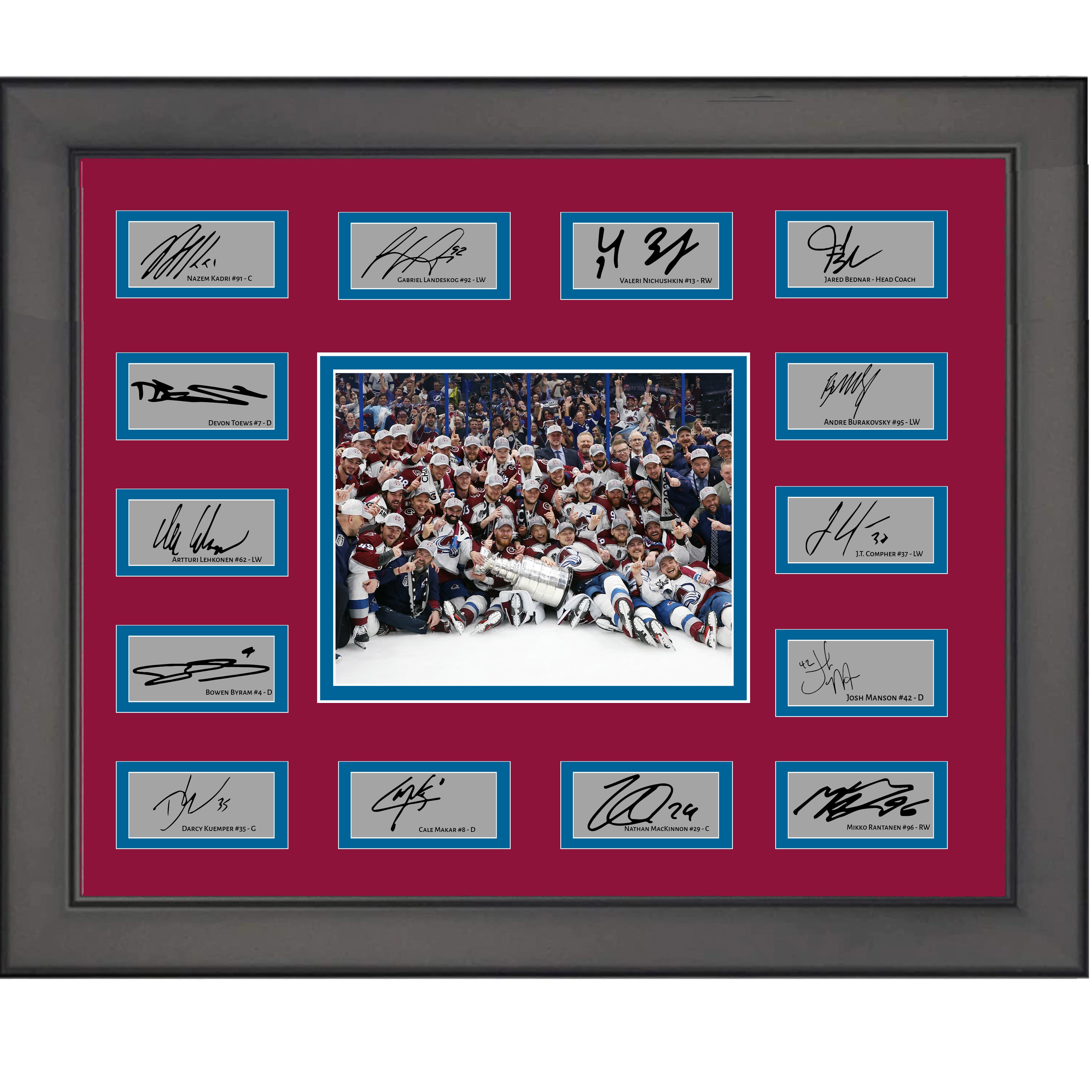 Framed 2022 Stanley Cup Champions 14x Team Facsimile Laser Engraved ...