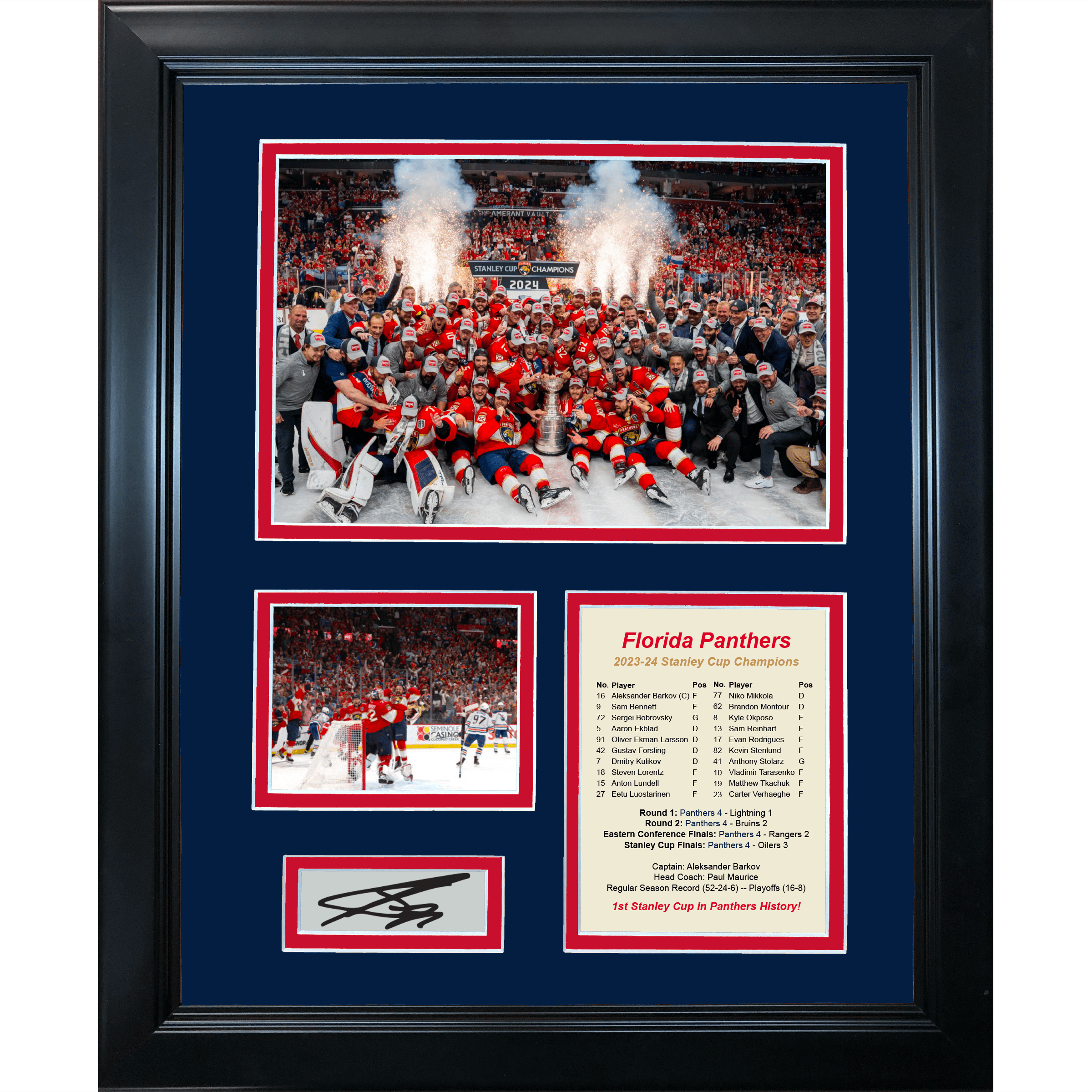 Framed 2023-2024 Florida Panthers Stanley Cup Champions Sergei ...