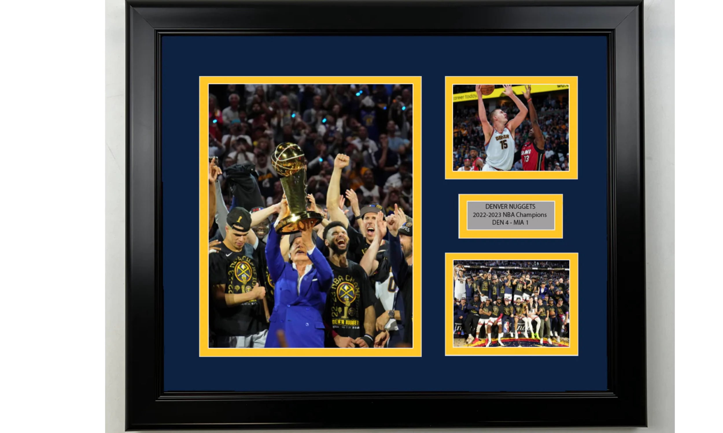Framed Denver Nuggets 2023 NBA Champions Facsimile Laser Engraved ...