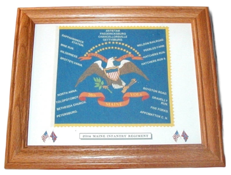 Framed, 34 Star American Civil War Flag...20th Maine Infantry ...