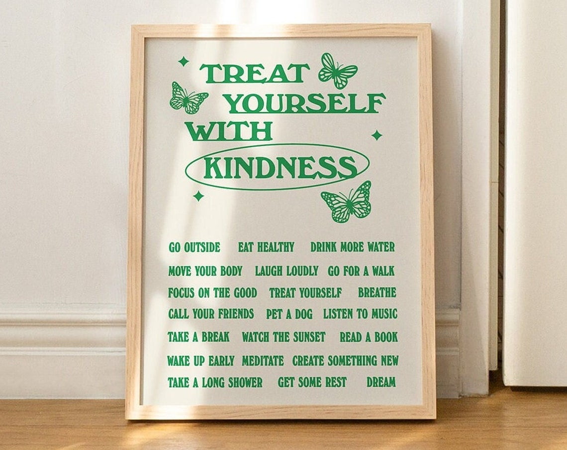 Framed Affirmation Print, Retro Typographic Illustration, Vintage ...