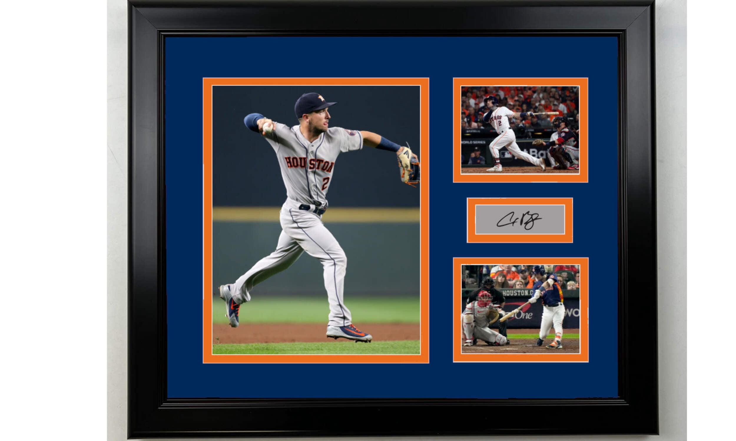 Framed Alex Bregman Facsimile Laser Engraved Signature Baseball 14x11 3 ...